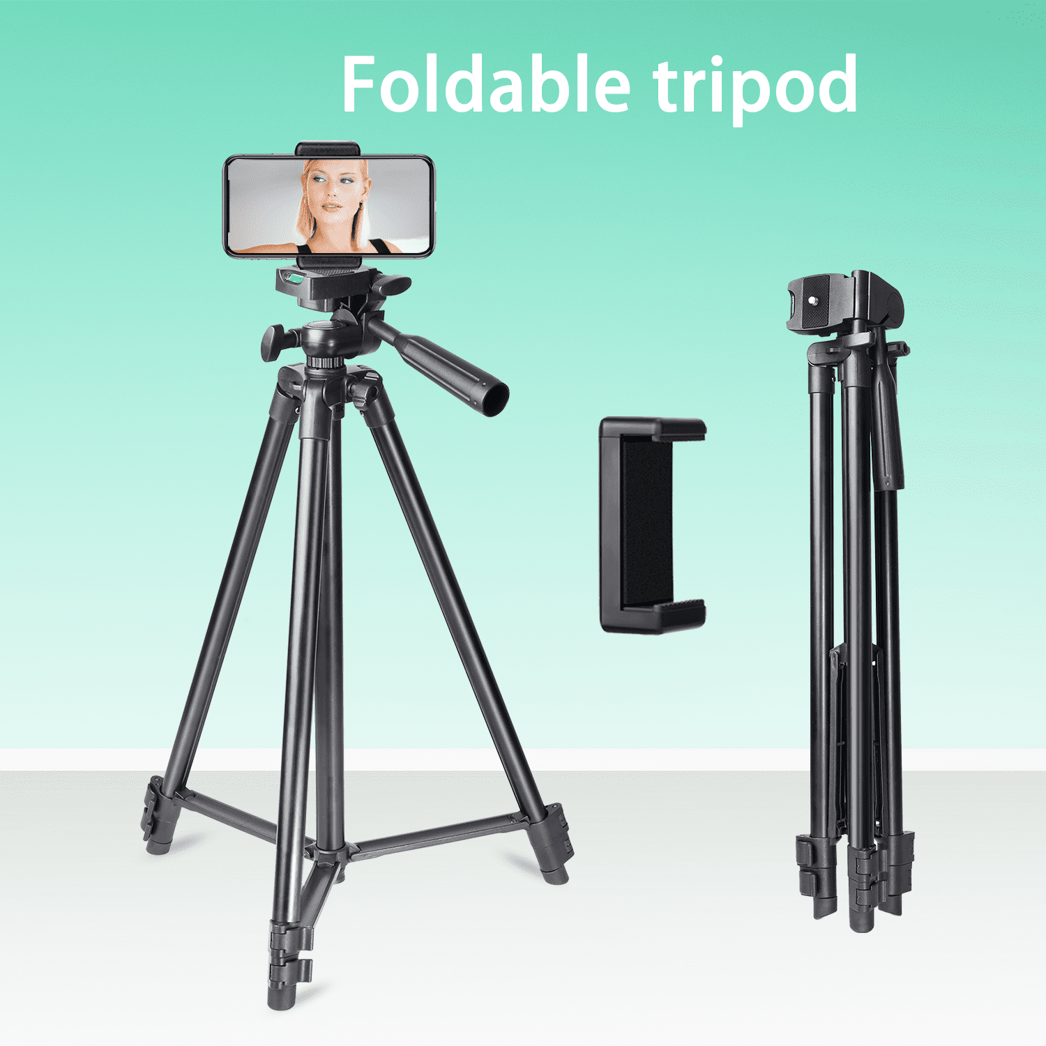 ZOMEI 50.3" Phone Tripod, with Universal Clip for Video Recording/Selfies/Live Stream/Vlogging ...