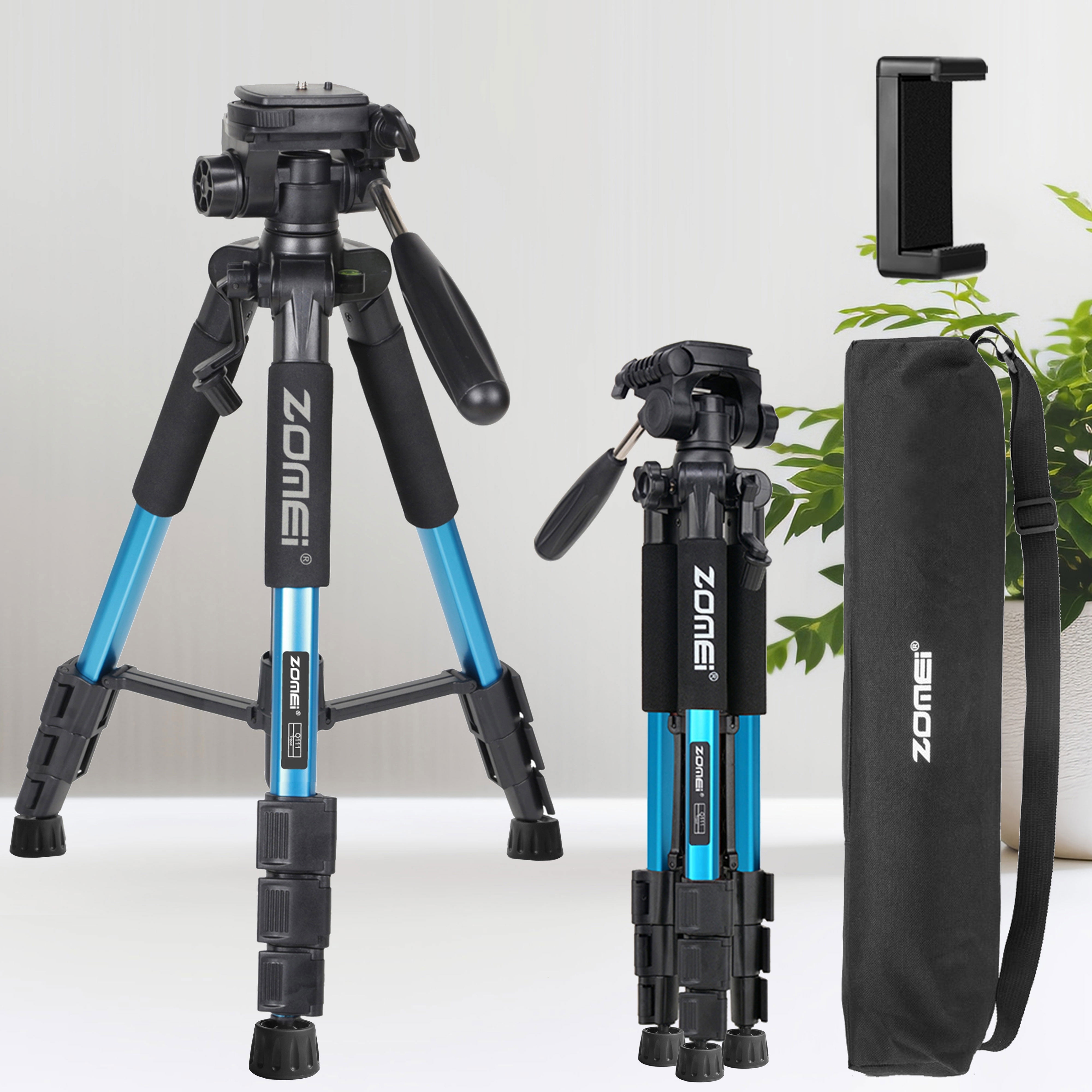 ZOMEI 58” Camera Tripod, Tripod for Camera and Phone, Aluminum Heavy ...