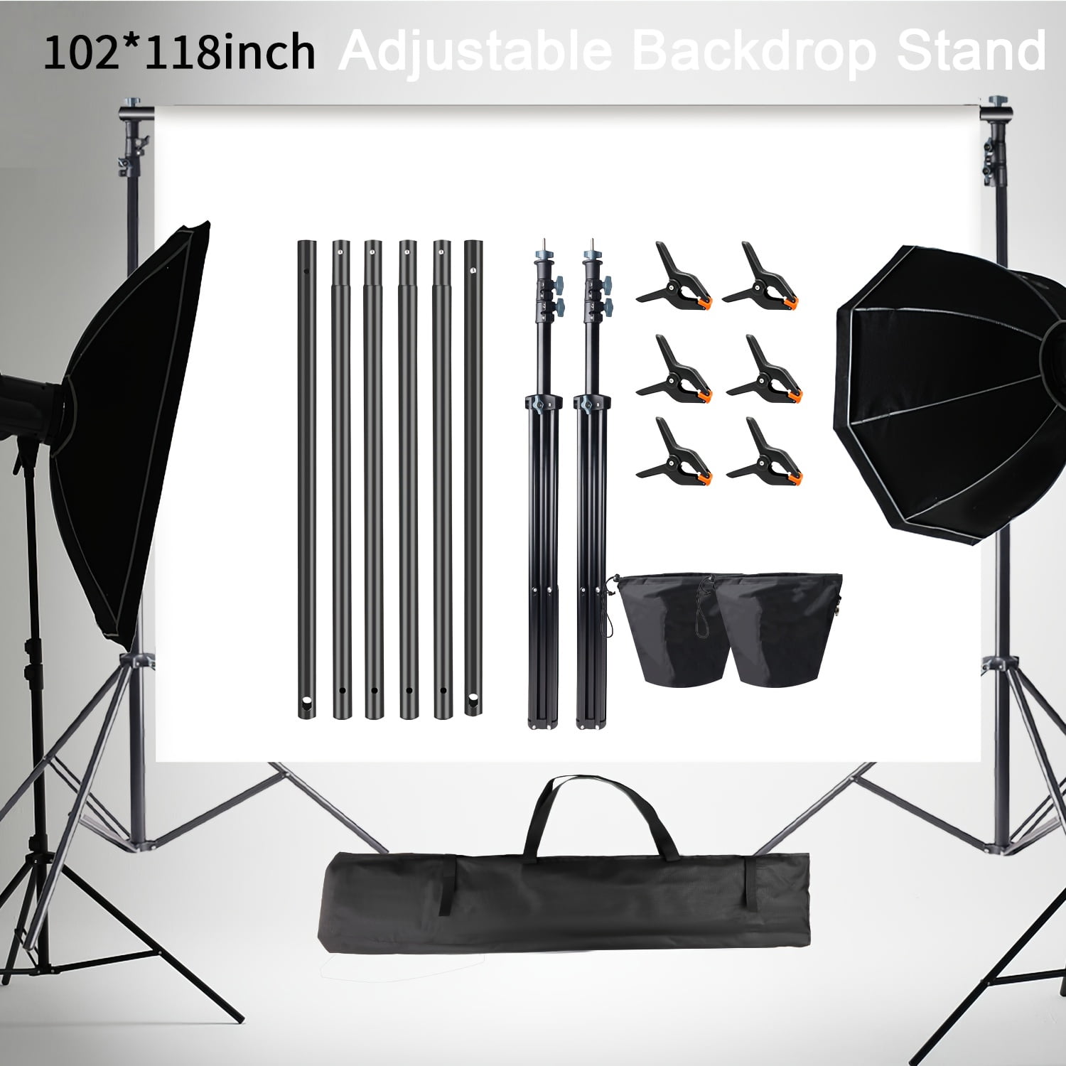 ZOMEI Adjustable Photo Background Stand , ft 8.5Height x 9.8ft ...