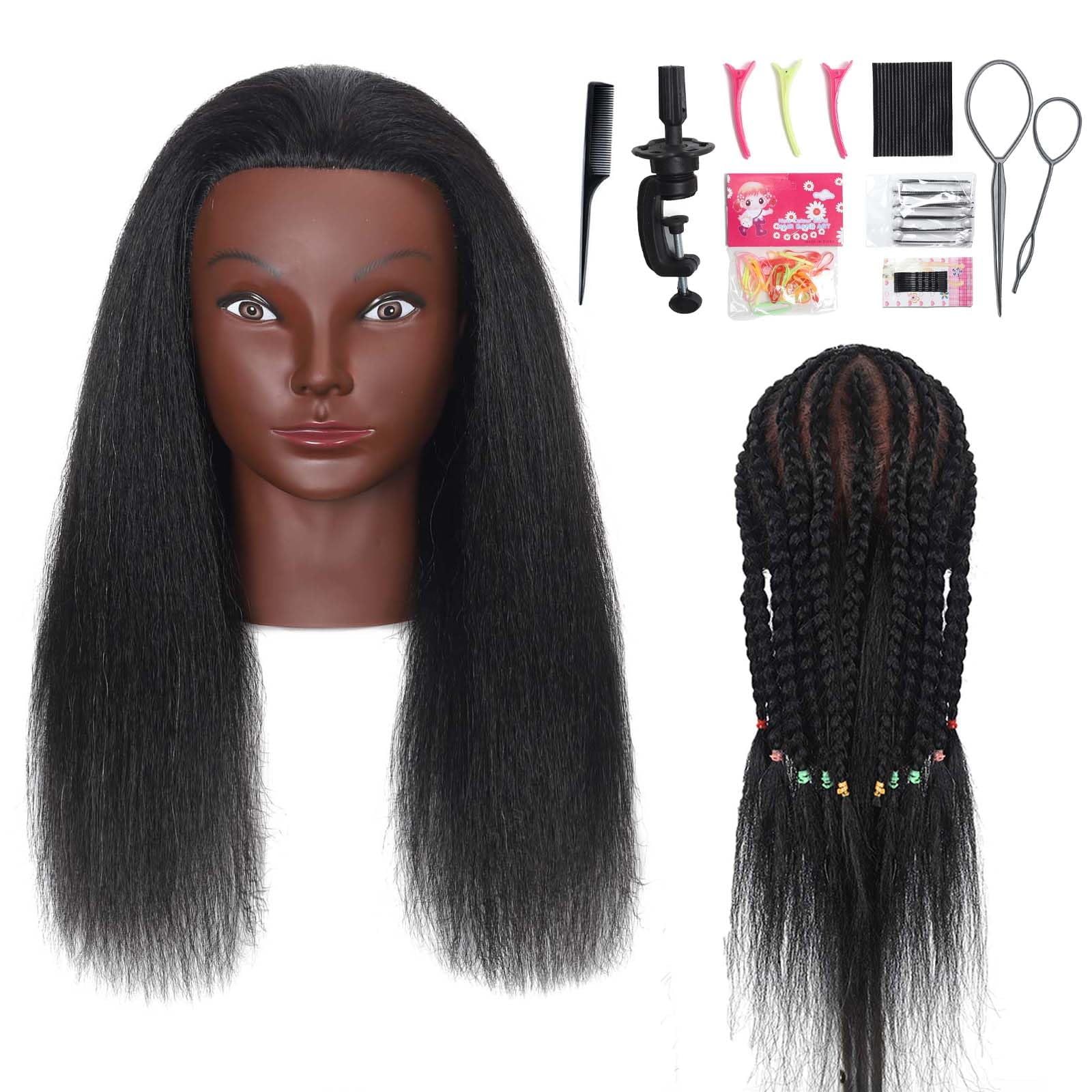 ZOMOI 16" Mannequin Head 100% Human Hair Hairdresser Training Braiding ...
