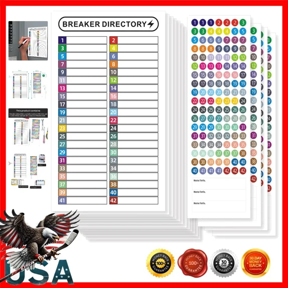 ZONE- 16 Waterproof Electrical Panel Labels - Colorful Circuit ...