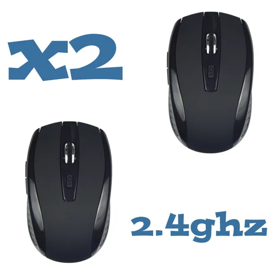 ZONE- 2X 2.4Ghz Wireless Optical Mouse Usb Mouse Dpi Rgb Cordless Mice ...