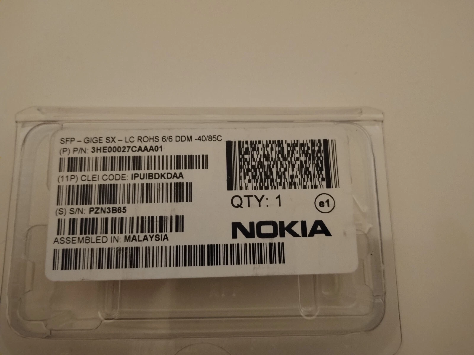 ZONE- 3He00027Caaa01 New Nokia Sfp-Gige Sx-Lc Rohs 6/6 Ddm-40/85C Trasceiver Module - Walmart.com
