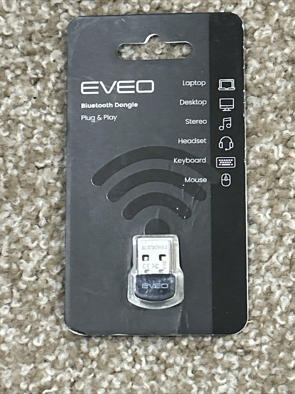 ZONE- Eveo Bluetooth 5.0 Dongle Adapter For Windows Pc Stereo Headset ...