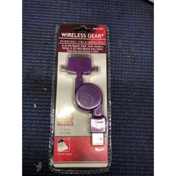 ZONE- M2- Wireless Gear Retractable Sync & Charge Cable Model: G0283 ...