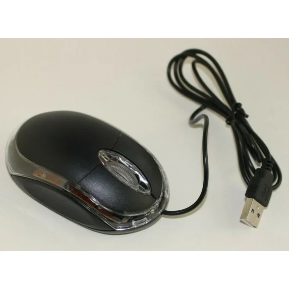 ZONE- Mouse Usb Wired, Scroll Wheel 3 Button, Black, Red Led Light, For ...