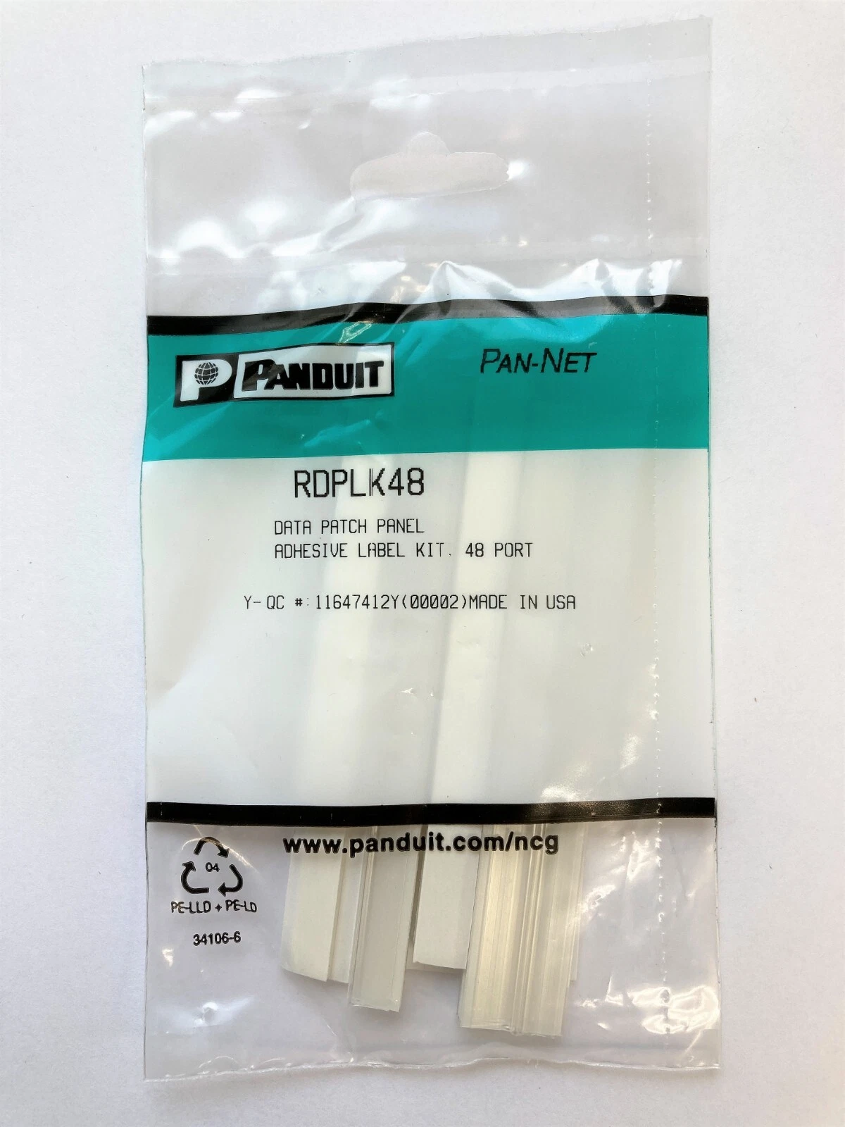 ZONE- Panduit Dplk48 Data Patch Panel Adhesive Label Kit, 48 Port ...