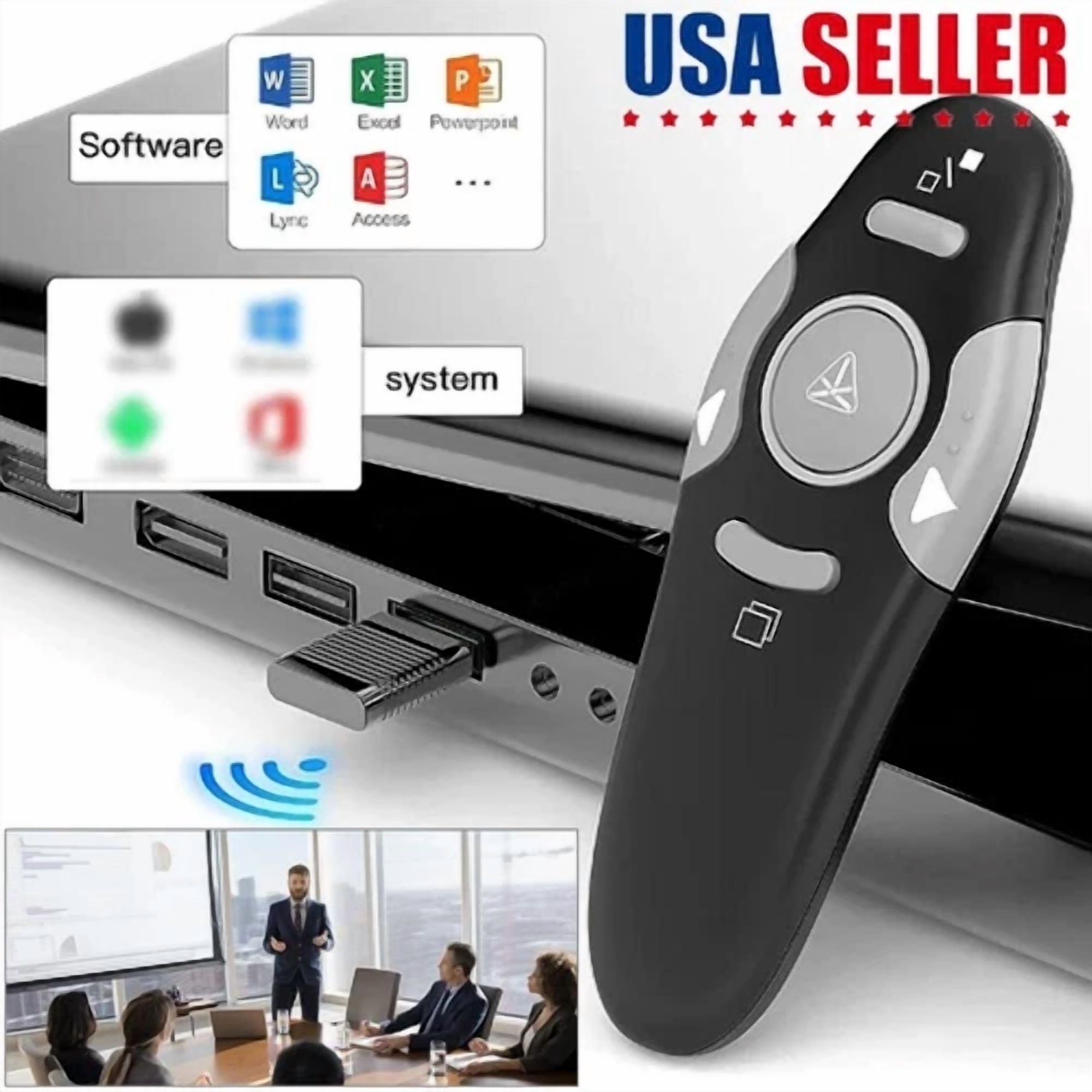 ZONE- Power Point Presentation Laser Pointe Remote Control Wireless Usb Ppt Presenter - Walmart.com