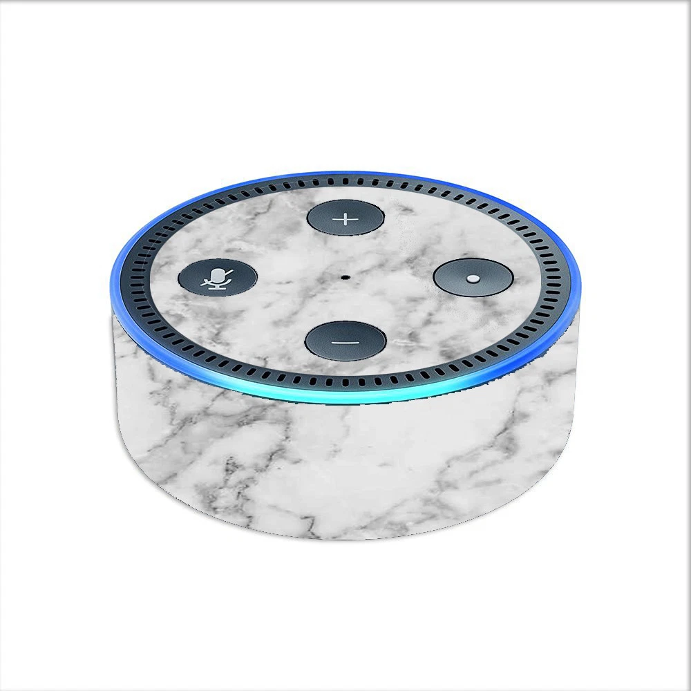 ZONE- Skin Decal For Amazon Echo Dot 2 2Nd Gen/ Grey And White Marble ...