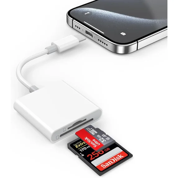 ZONE- Usb C Sd Card Reader, Smilebridge Reader Adapter With 2-In-1, White - Walmart.com