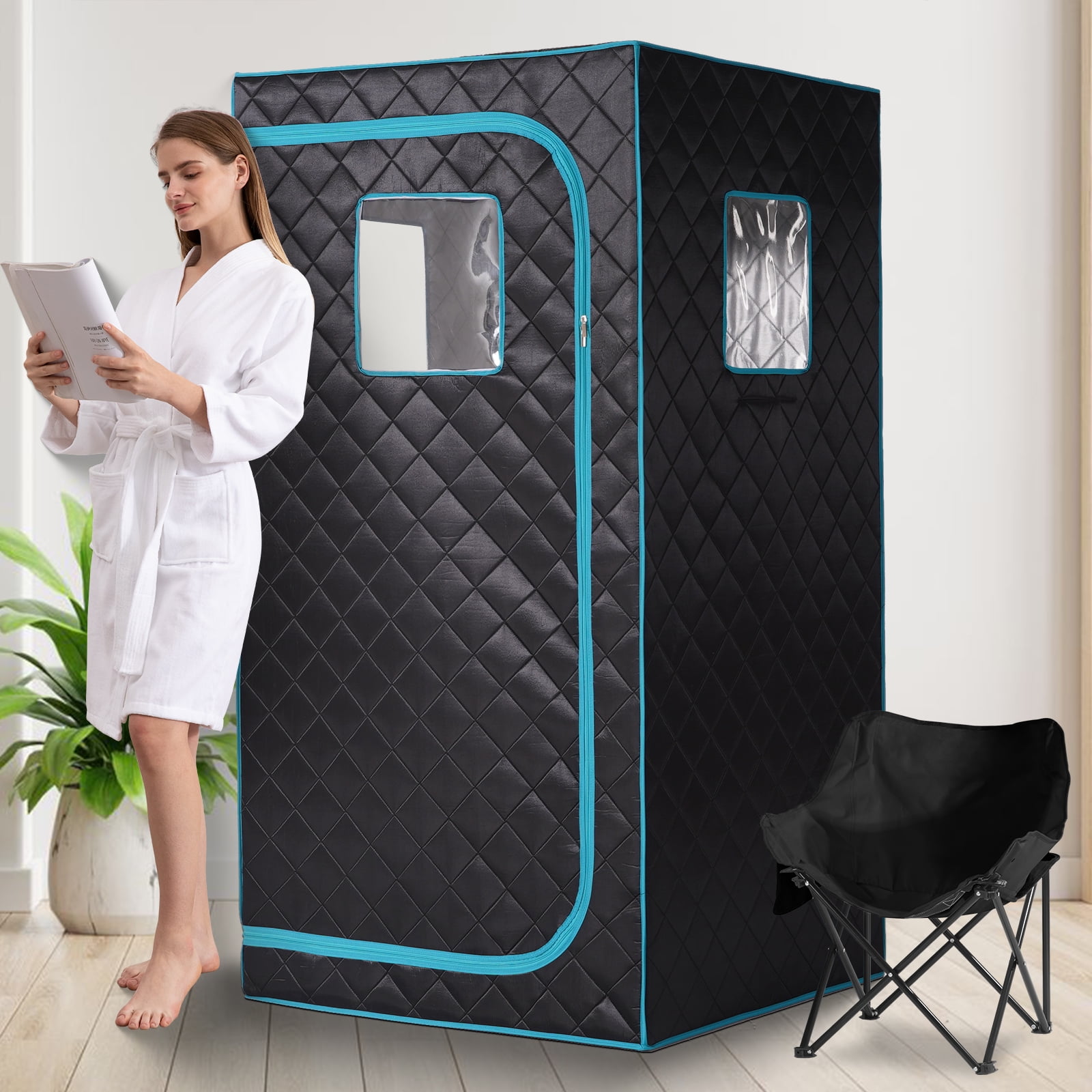 ZONEMELPortable Far Infrared Sauna Tent with Foldable Chair & Remote ...