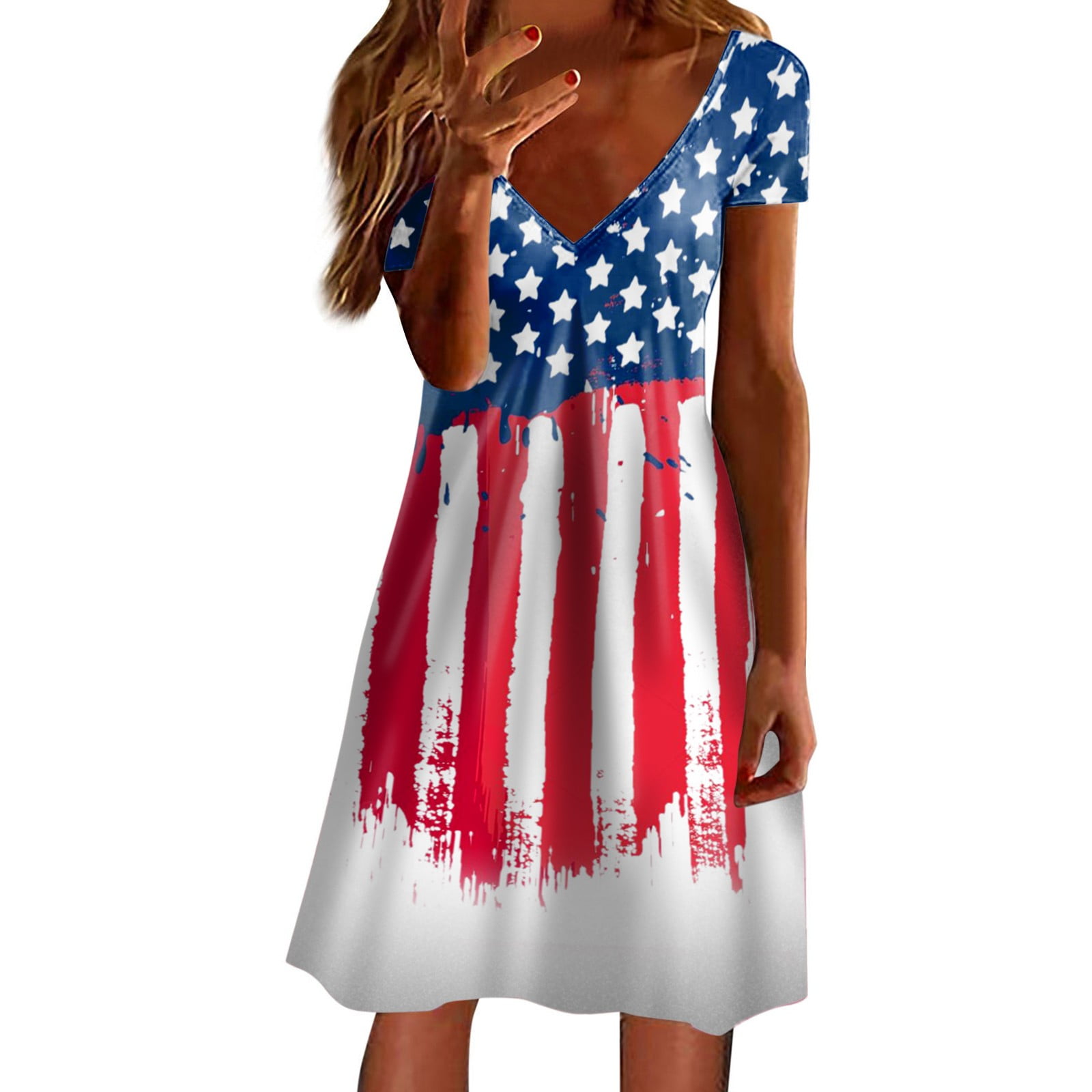 Zongyism Deals Of The Day Lightning Short Sleeve Dress Spring Dresses