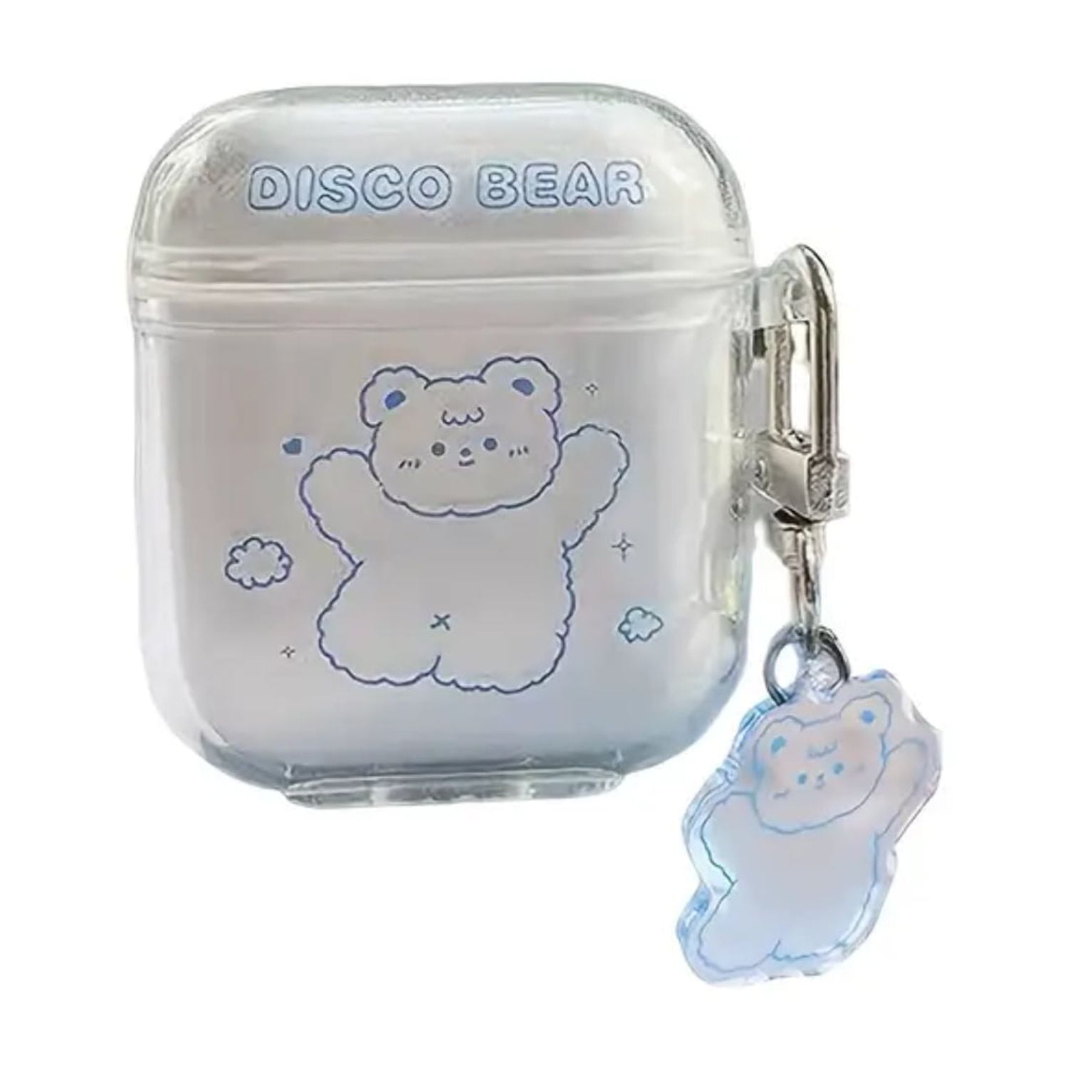 ZONXNJY Adorable Cartoon Bear Pattern Transparent Wireless Earphones ...