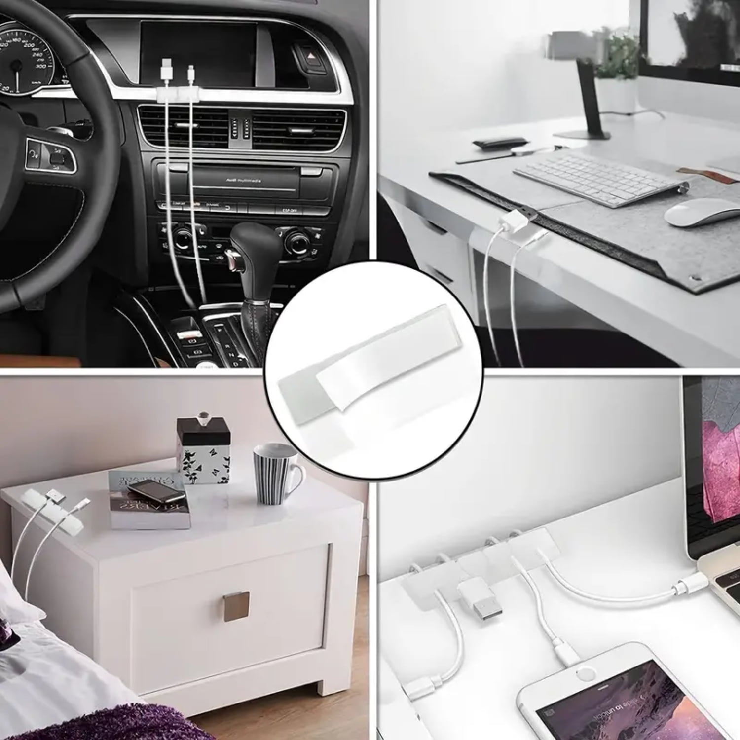 ZONXNJY Ergonomic Silicone Cable Management Organizer Set for Tangle ...