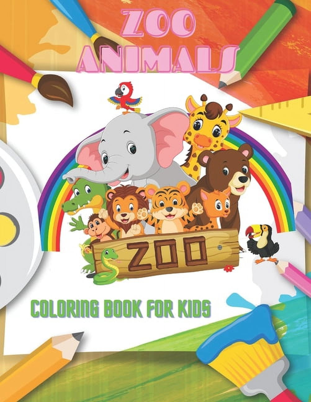 ZOO ANIMALS - Coloring Book For Kids: Sea Animals, Farm Animals, Jungle ...