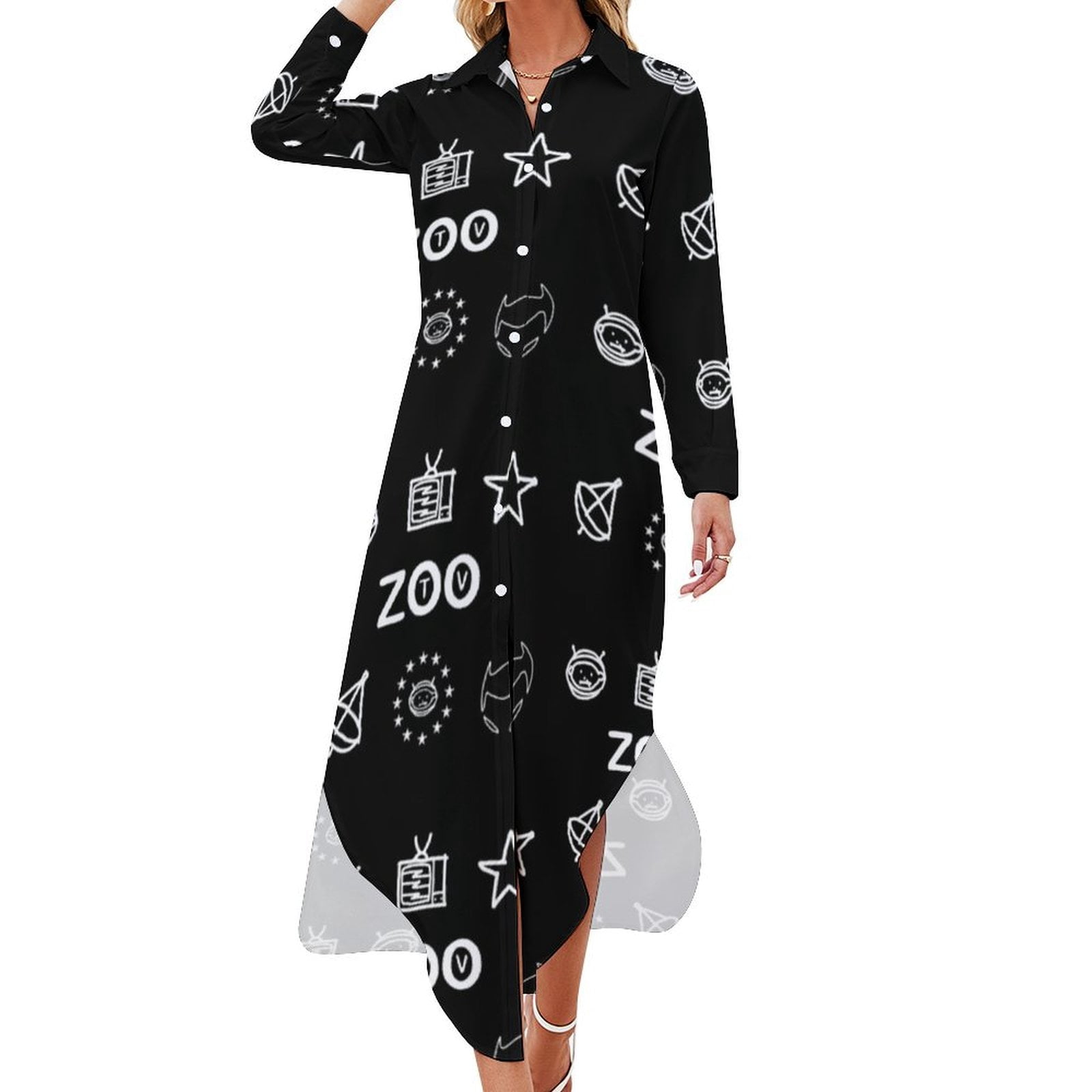 ZOO Symbols Long Sleeved Shirt Dress Long veiled dresses dress party ...