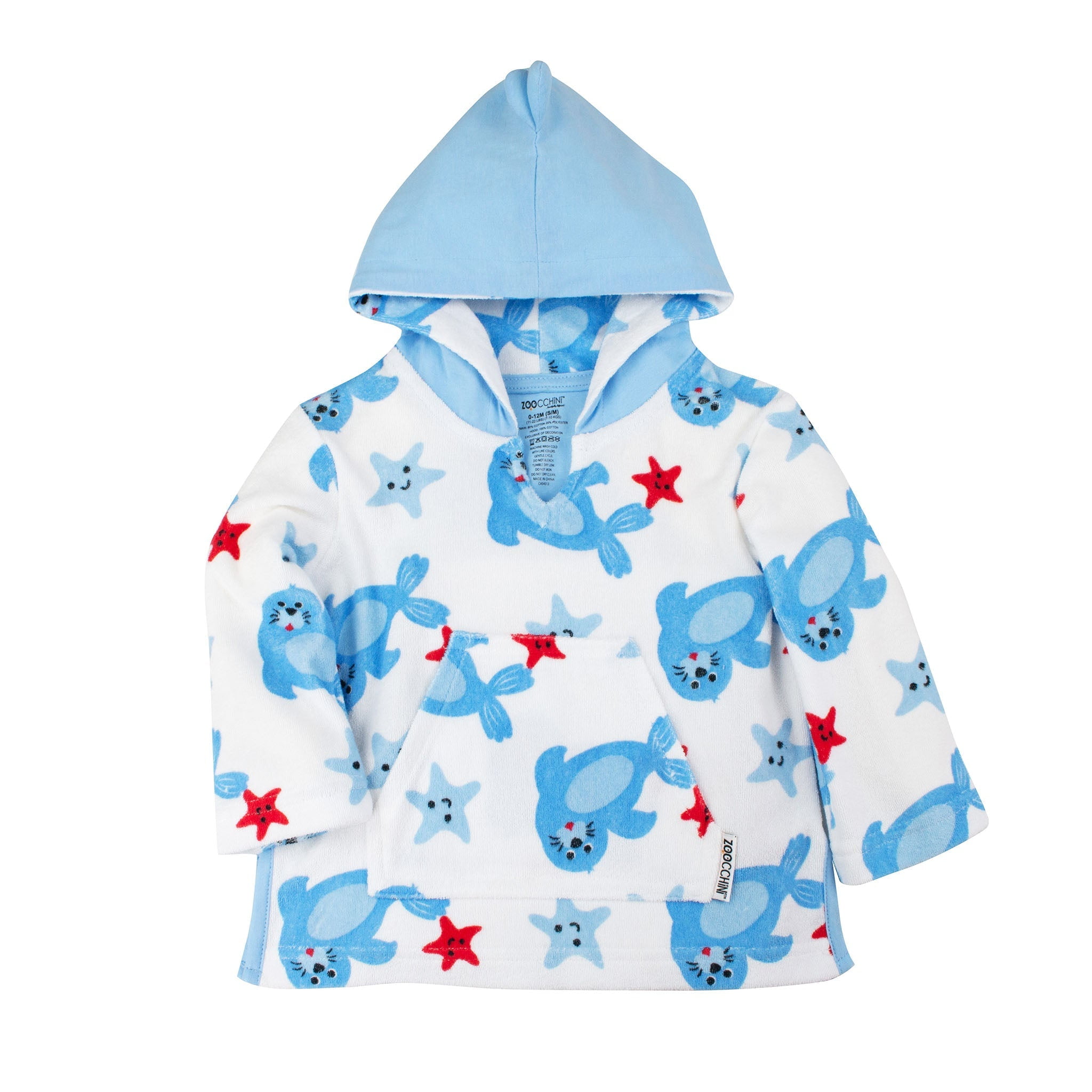 ZOOCCHINI UPF50+ Terry Swim Coverup - Sunny the Seal - Walmart.com