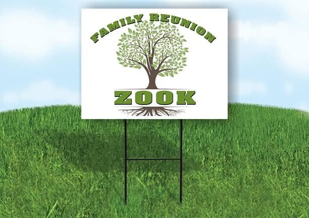 ZOOK FAMILY REUNION GR TREE 18 in x 24 in Yard Sign Road Sign with ...