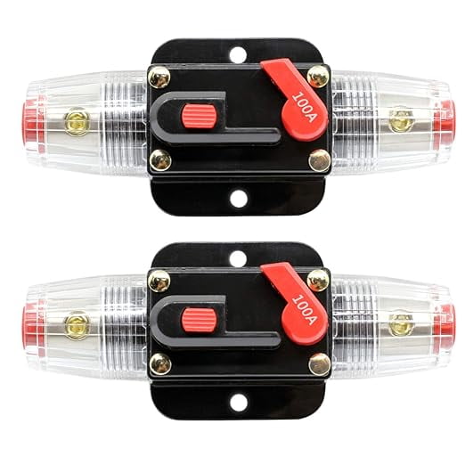 ZOOKOTO 2 Pcs 12V-24V DC Fuse Holder 100A,Inline Circuit Breaker 100A ...