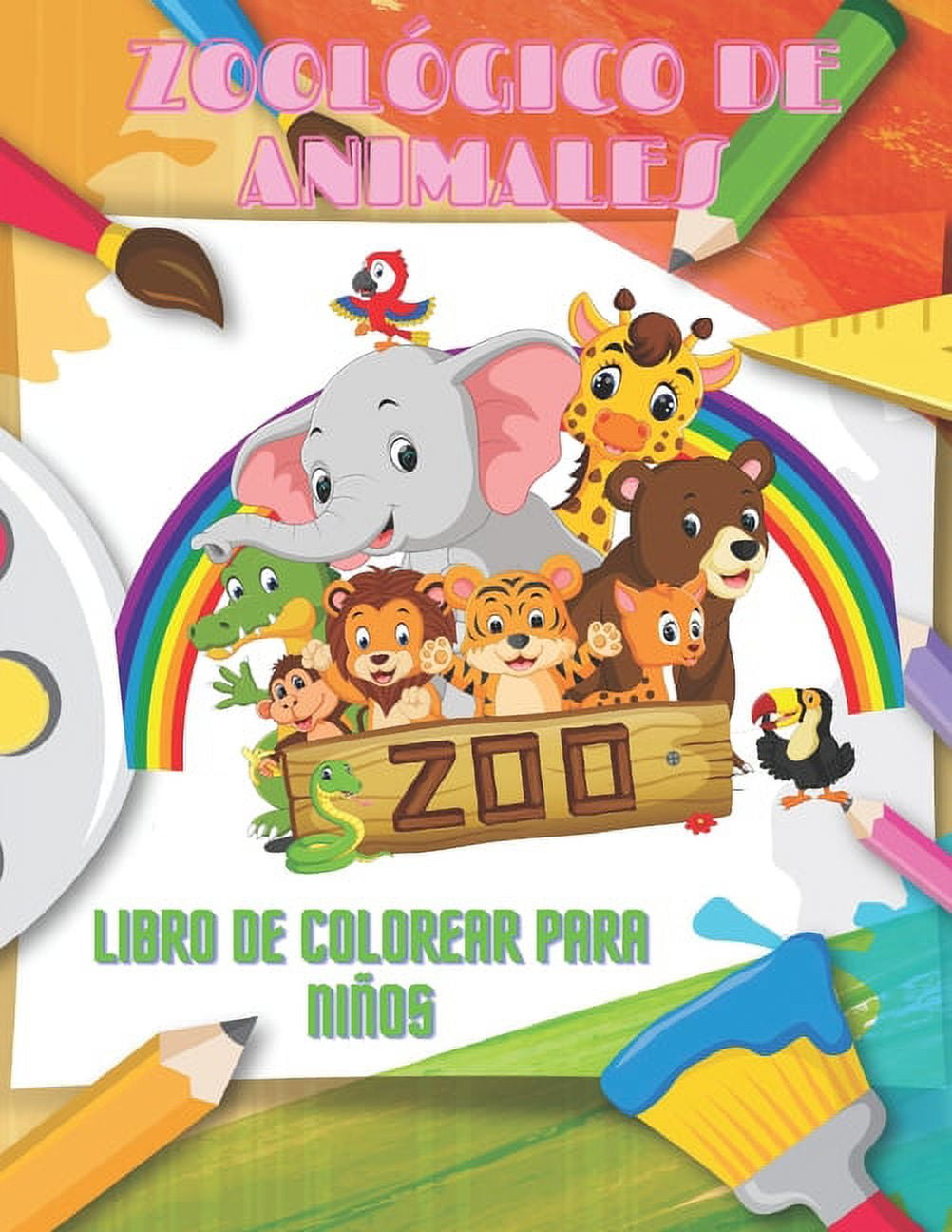 ZOOL?GICO DE ANIMALES - Libro De Colorear Para Ni?os: Animales Marinos, Animales de Granja ...