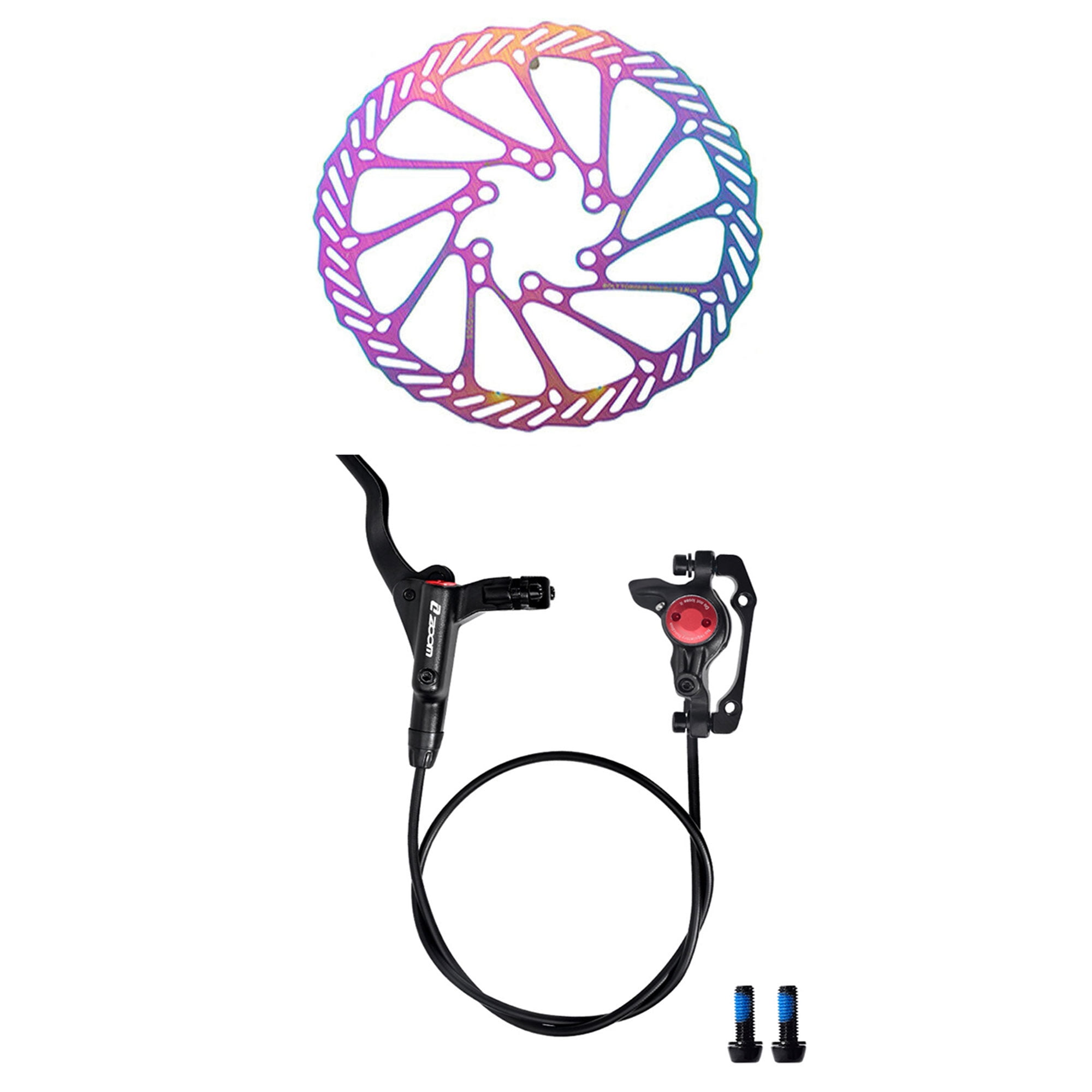 ZOOM HB815 Bicycle Hydraulic Disc Brakes Caliper Set with G3 160mm Rotor - Walmart.com