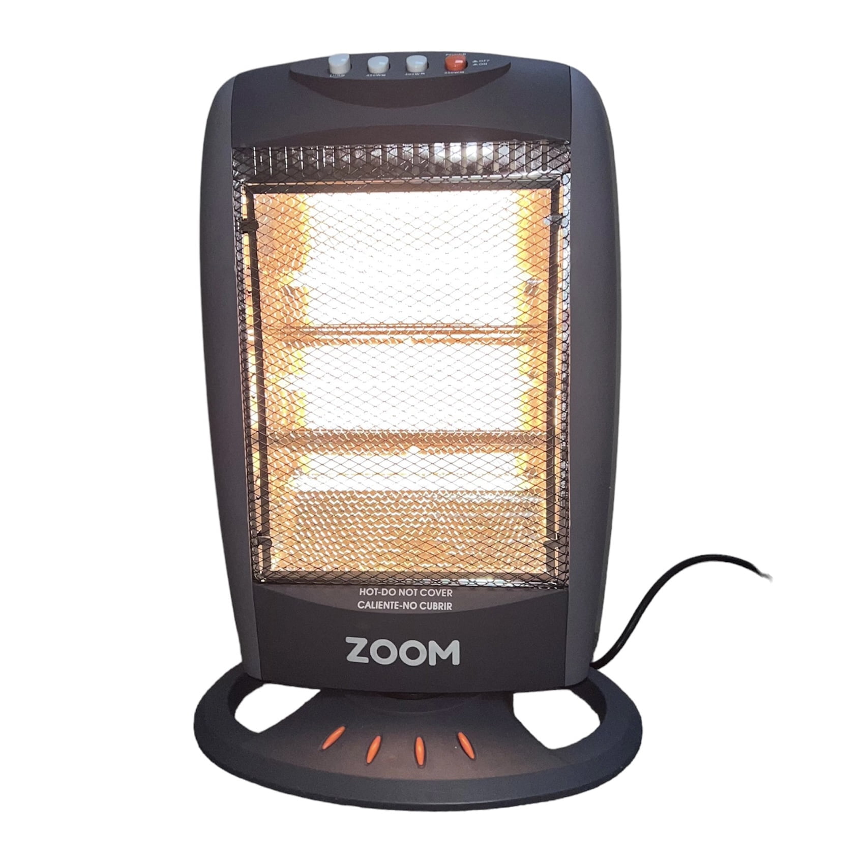 ZOOM Indoor Halogen Oscillating Space Heater with 3 Heat Settings and ...