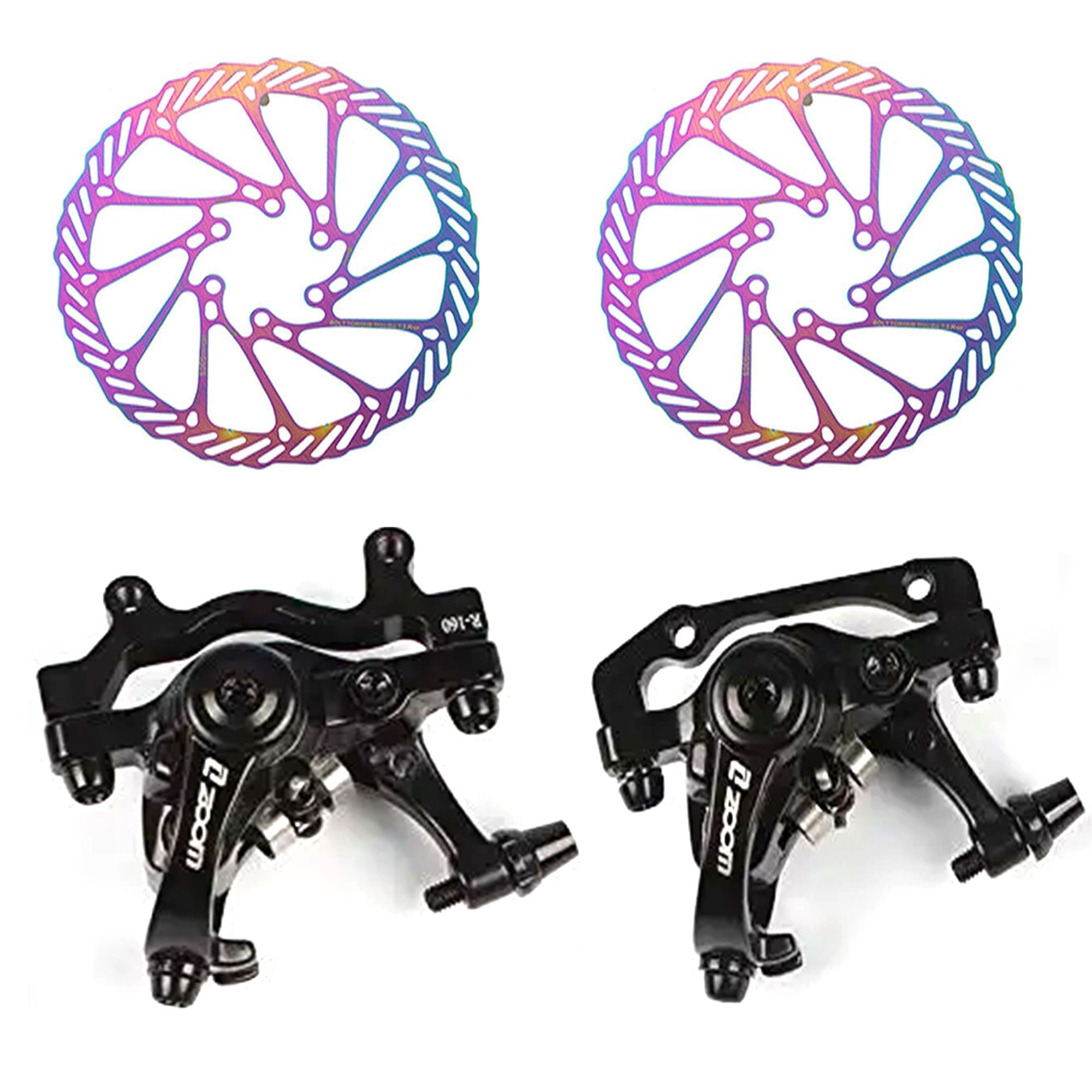 ZOOM MTB Bicycle Mechanical Disc Brake Caliper Front Rear Double Piston ...