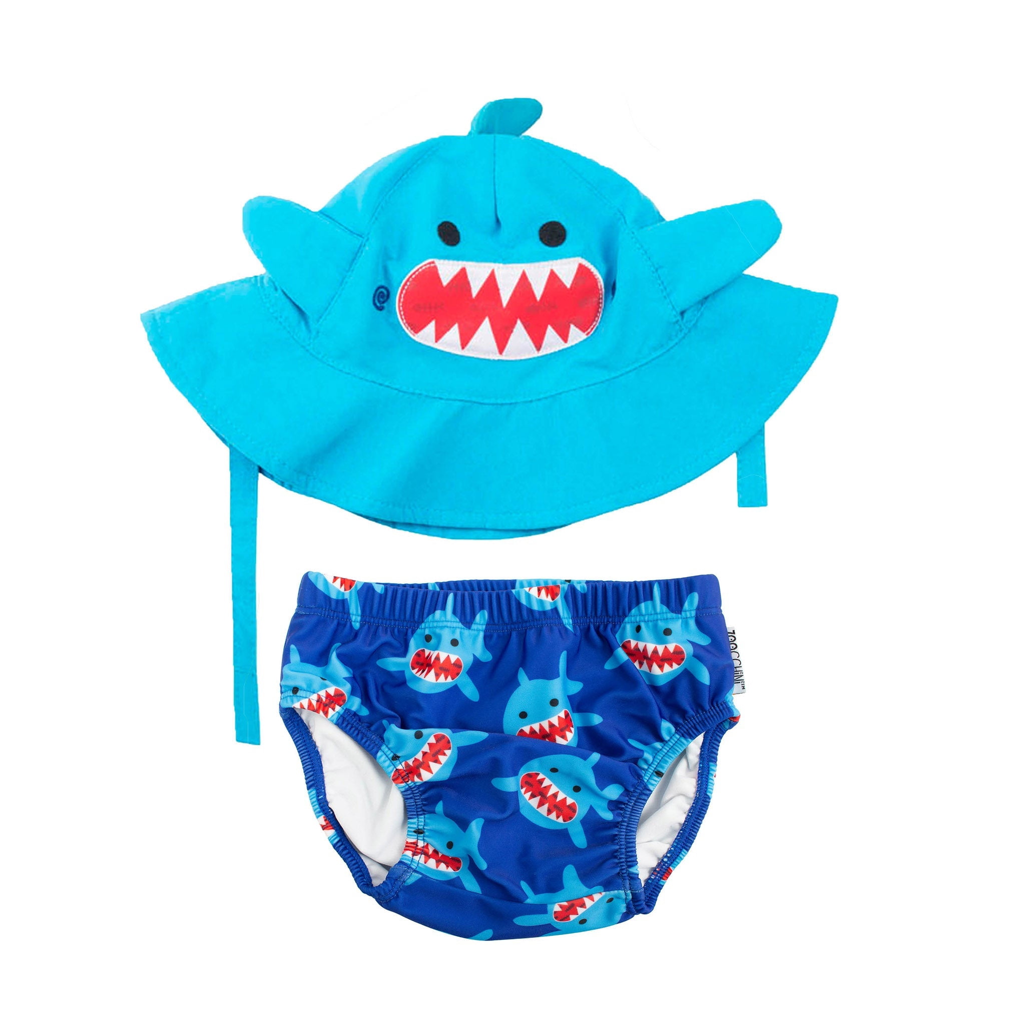 ZOOOCHINI Baby Swim Diaper & Sun Hat Set - Sherman the Shark - Walmart.com