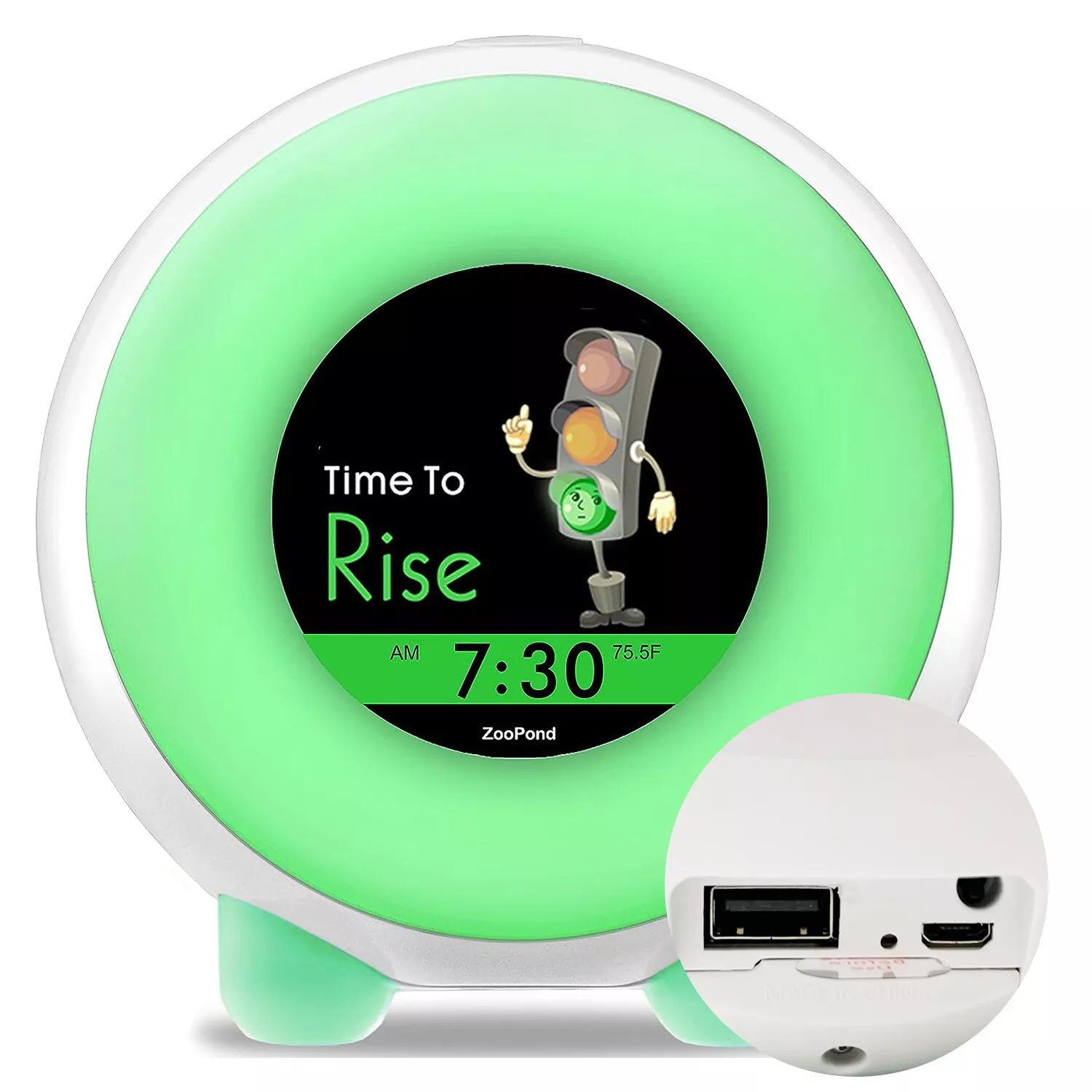 ZOOPOND - Full-Color Mobile Display Alarm Clock for Kids, Kids Alarm ...