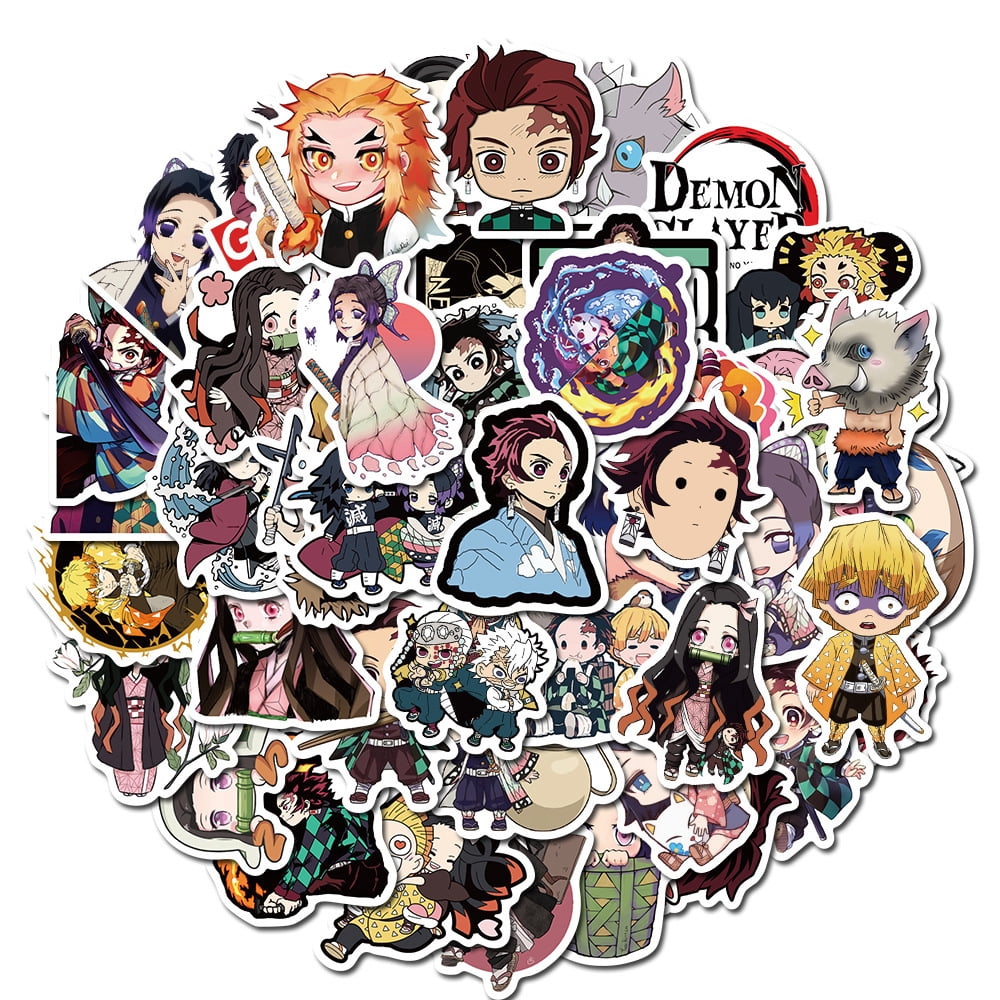 ZOOUSQII 200 PCS Cute Cartoon Demon Slayer Stickers, Waterproof Vinyl ...