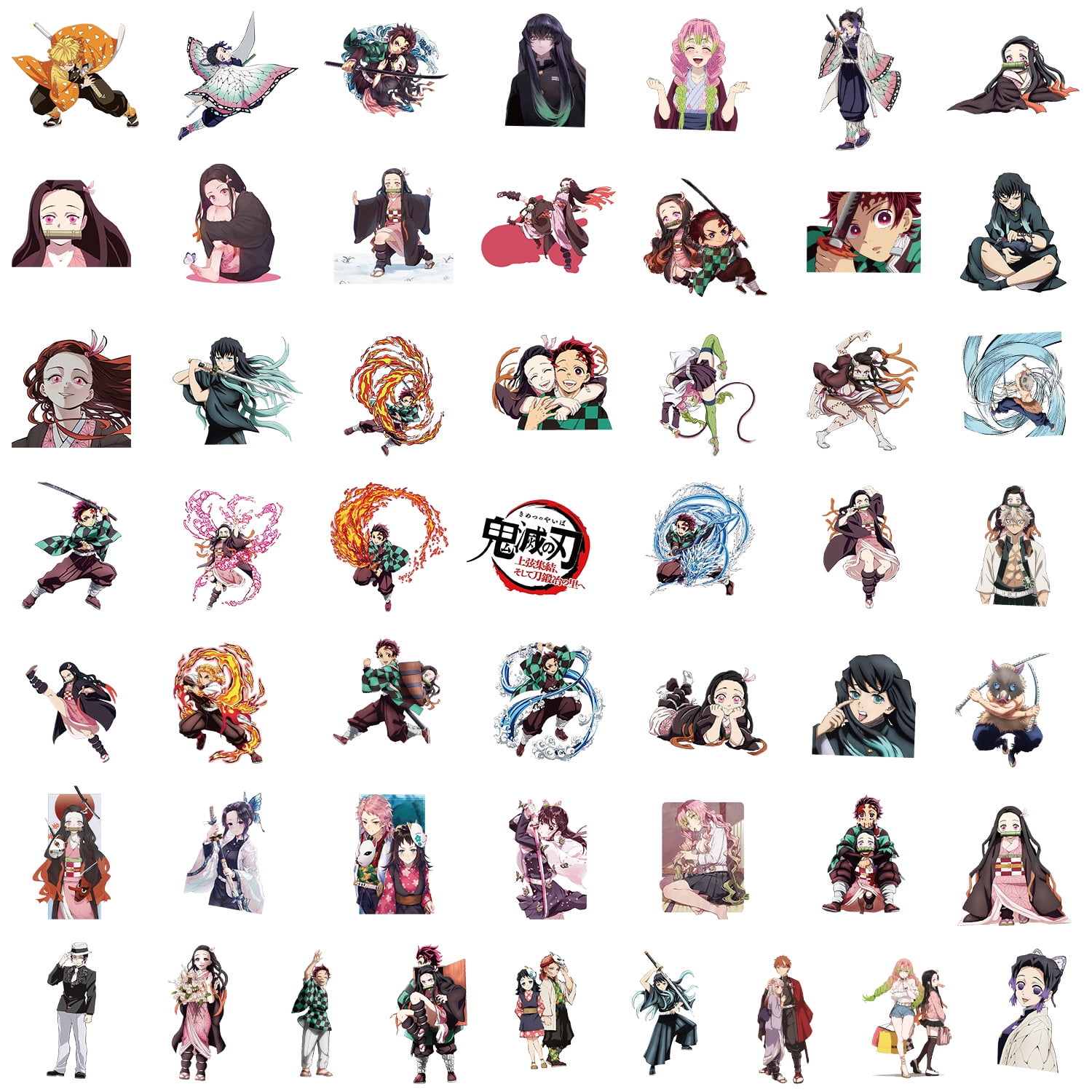 ZOOUSQII 200 PCS Cute Cartoon Demon Slayer Stickers, Waterproof Vinyl ...