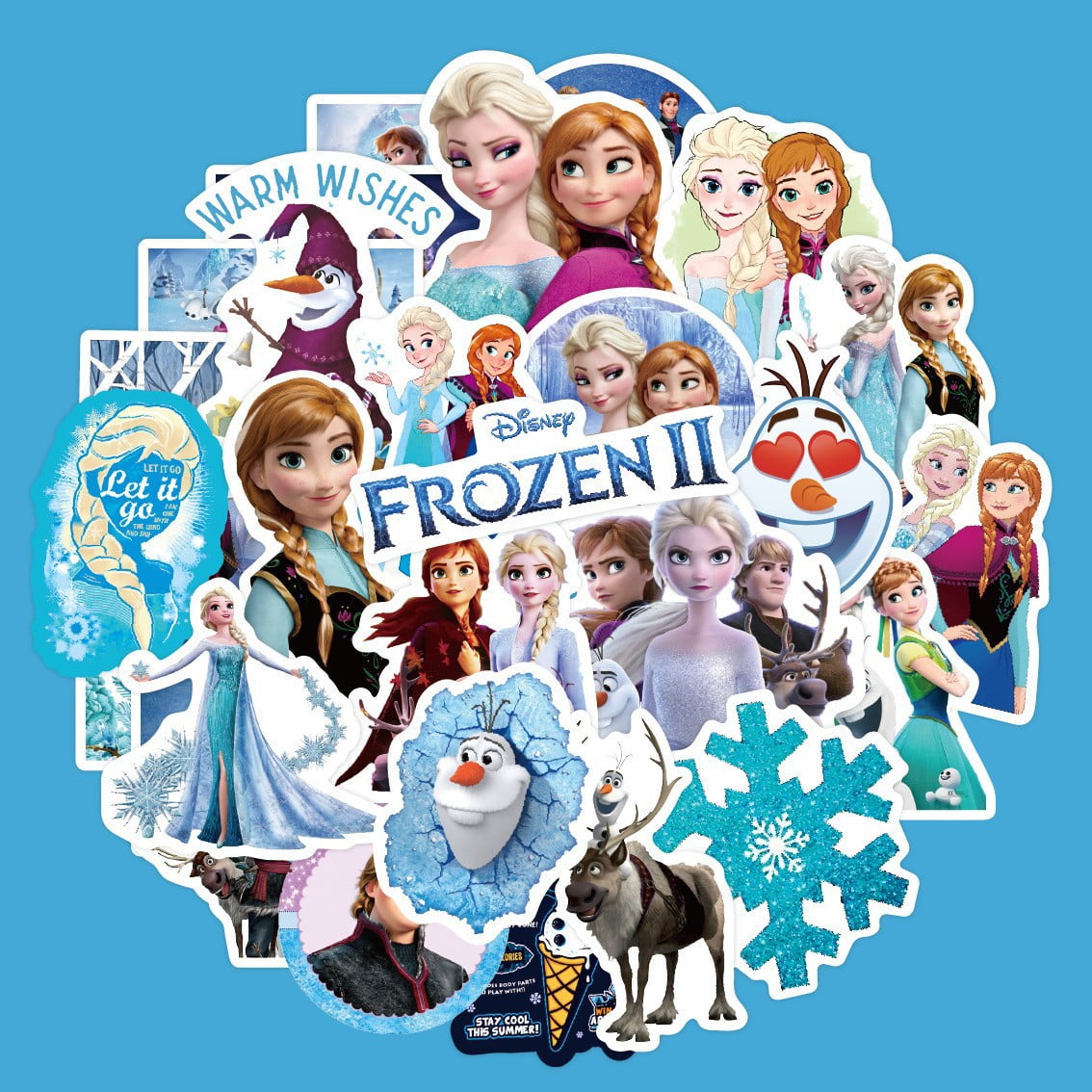 ZOOUSQII 200 PCS Cute Cartoon Frozen The Snow Queen Stickers ...