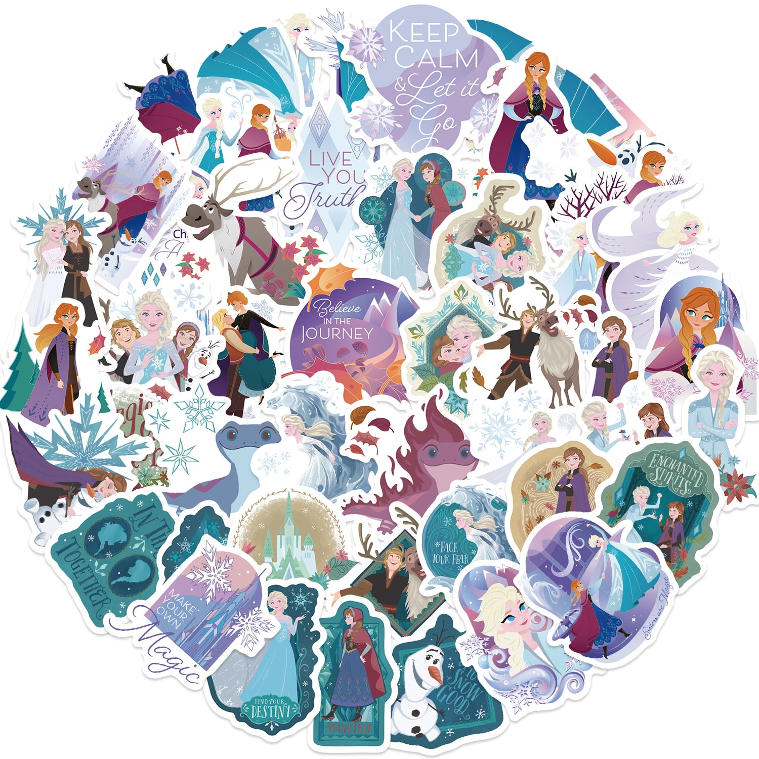 ZOOUSQII 200 PCS Cute Cartoon Frozen The Snow Queen Stickers ...
