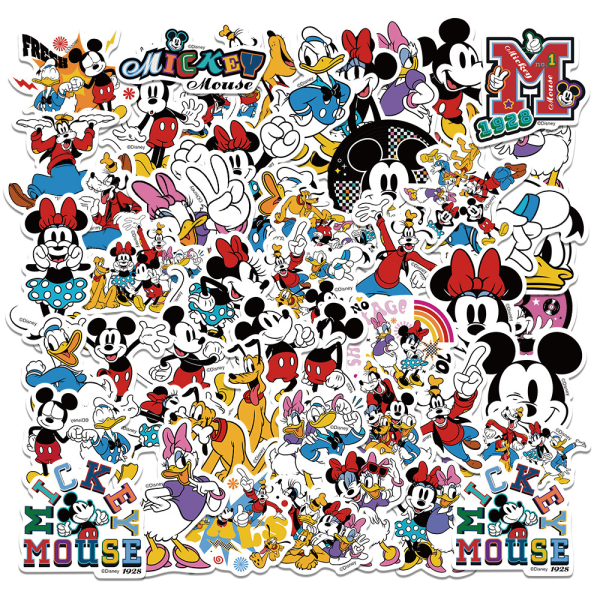 ZOOUSQII 200 PCS Cute Cartoon Mickey Mouse Stickers, Waterproof Vinyl ...