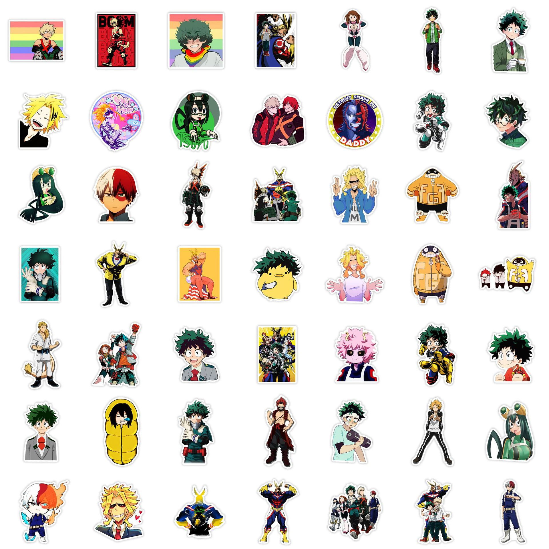 ZOOUSQII 200 PCS Cute Cartoon My Hero Academia Stickers, Waterproof ...