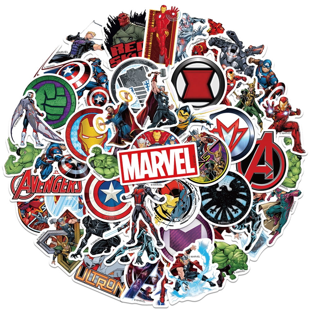 ZOOUSQII 200 PCS Cute Cartoon The Avengers Stickers, Waterproof Vinyl ...