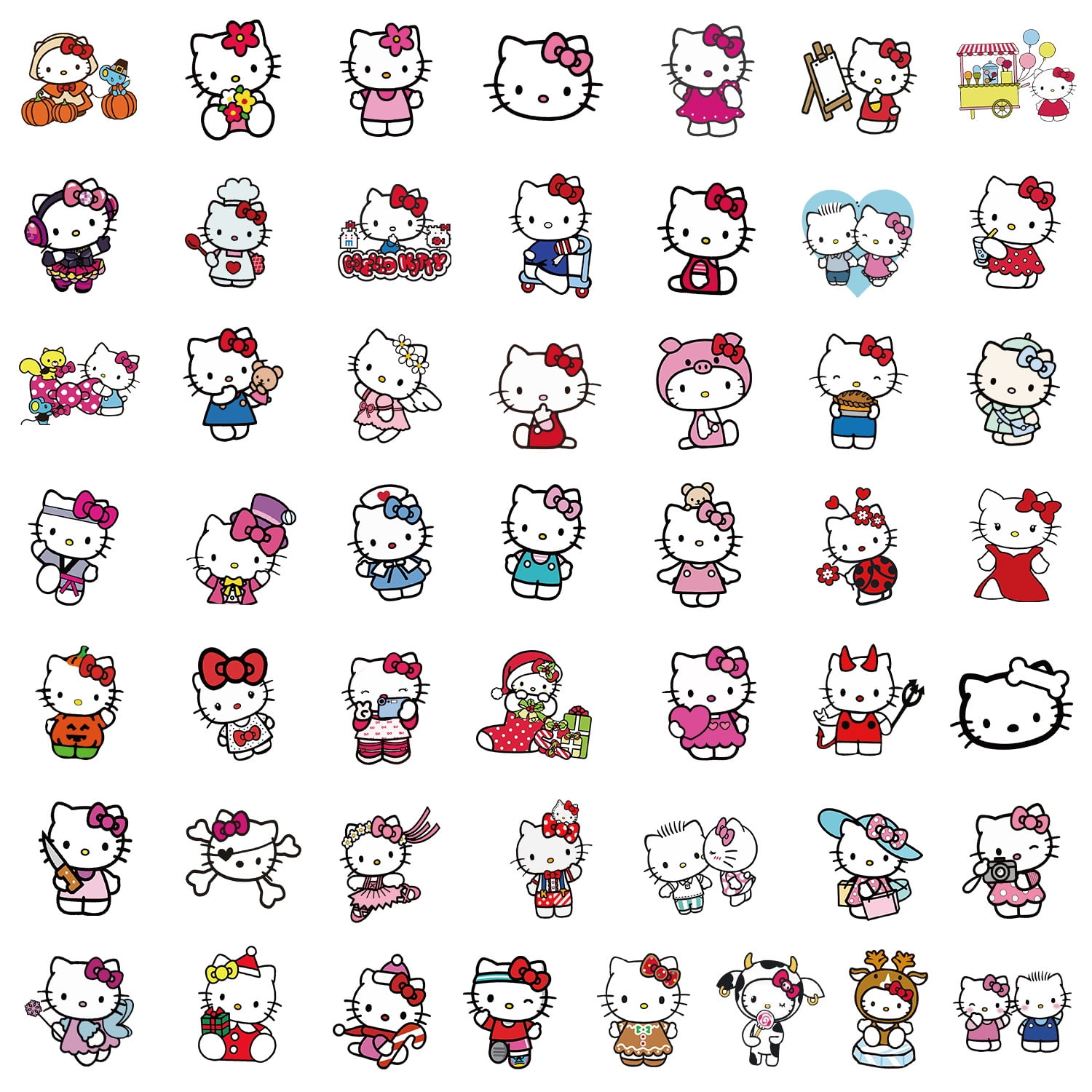 ZOOUSQII 200 PCS Cute Sanrio Hello Kitty Cartoon Stickers, Waterproof ...