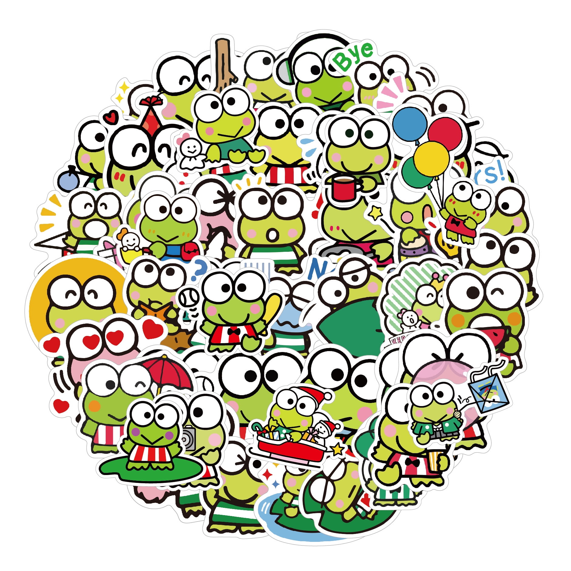 ZOOUSQII 200 PCS Cute Sanrio Keroppi Cartoon Stickers, Waterproof Vinyl Decal for Girl Teen Kids ...