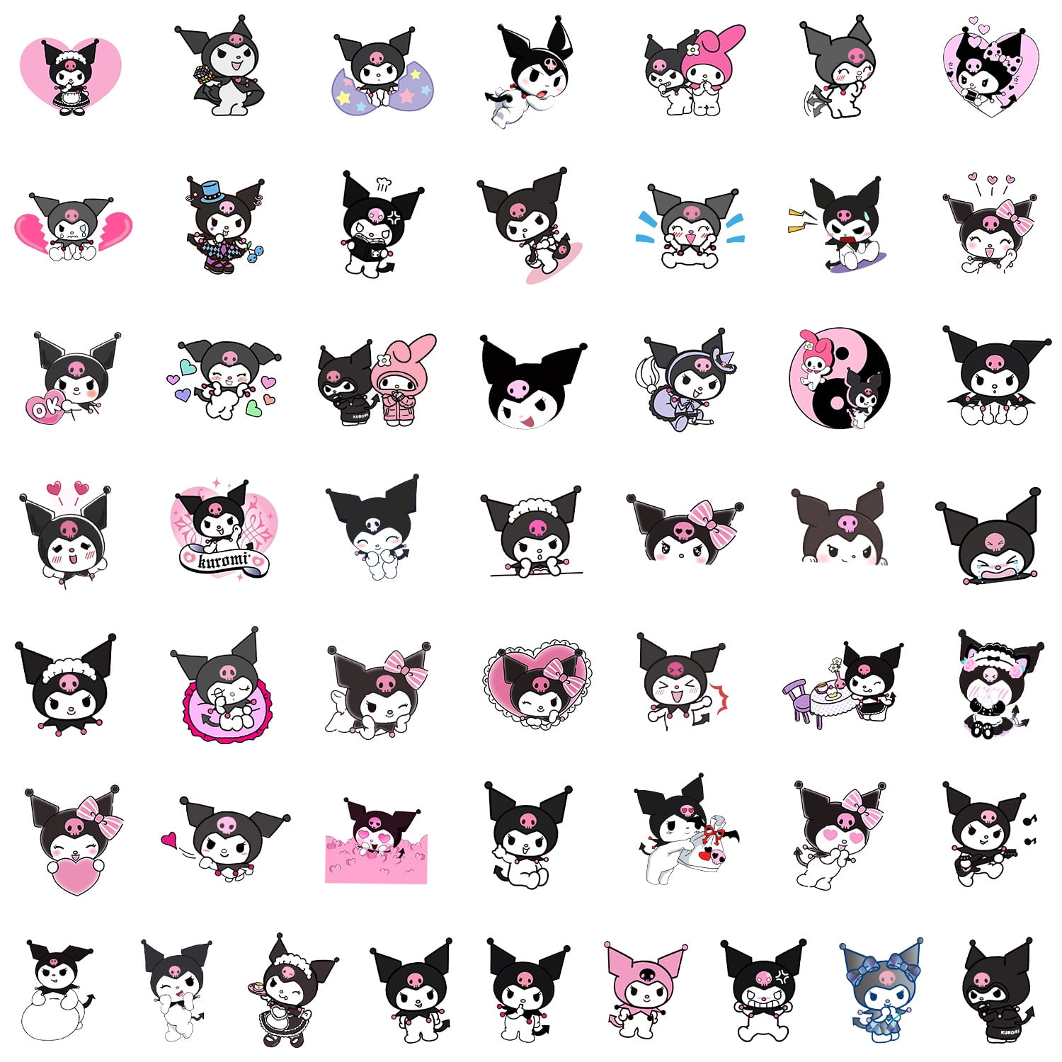 ZOOUSQII 200 PCS Cute Sanrio Kuromi Cartoon Stickers, Waterproof Vinyl ...