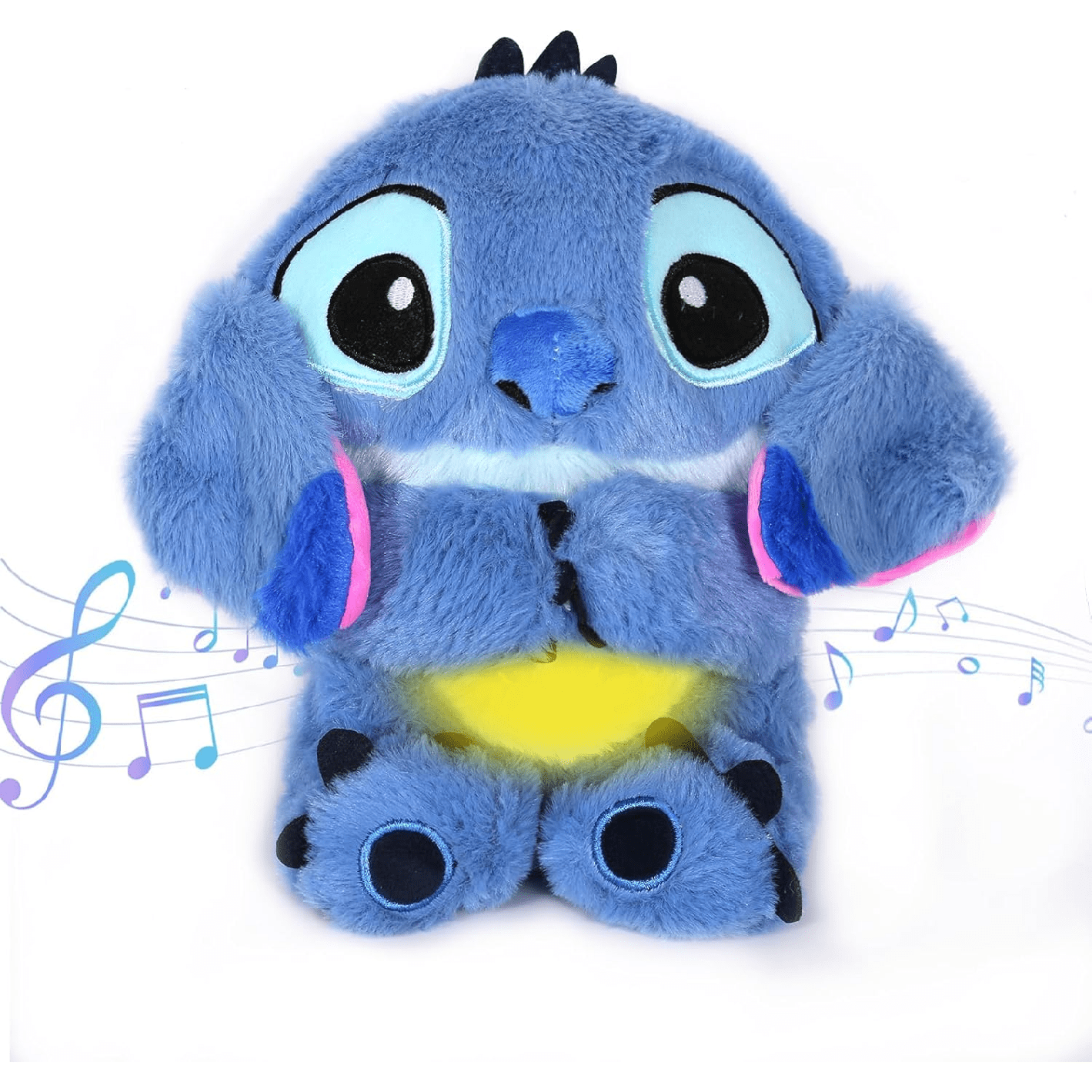 ZOOUSQII 28cm Stitch Anime Plush Doll with LED Lights and Music ...