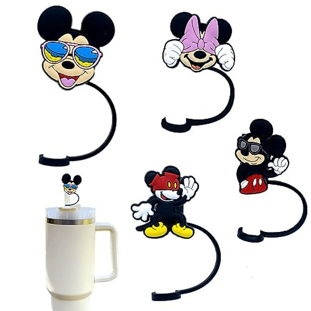 ZOOUSQII 4Pcs Straw Covers Cap for Stanley Cup, Cute Mickey Mouse ...