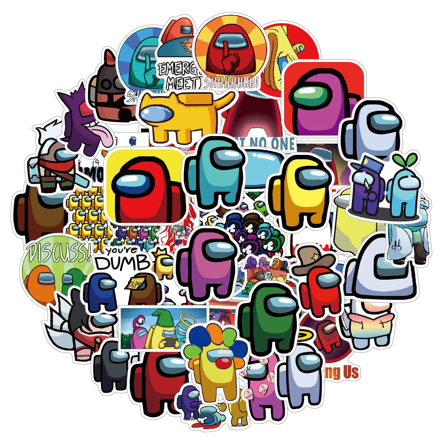 ZOOUSQII 50Pcs Cute Among Us Cartoon Stickers, Waterproof Vinyl Decal ...