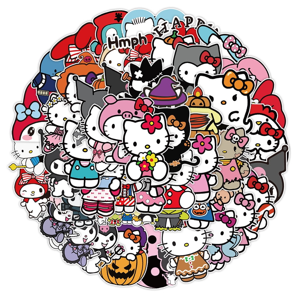 ZOOUSQII 50Pcs Cute Cartoon Sanrio Cartoon Stickers, Waterproof Vinyl Decal for Girl Teen Kids ...