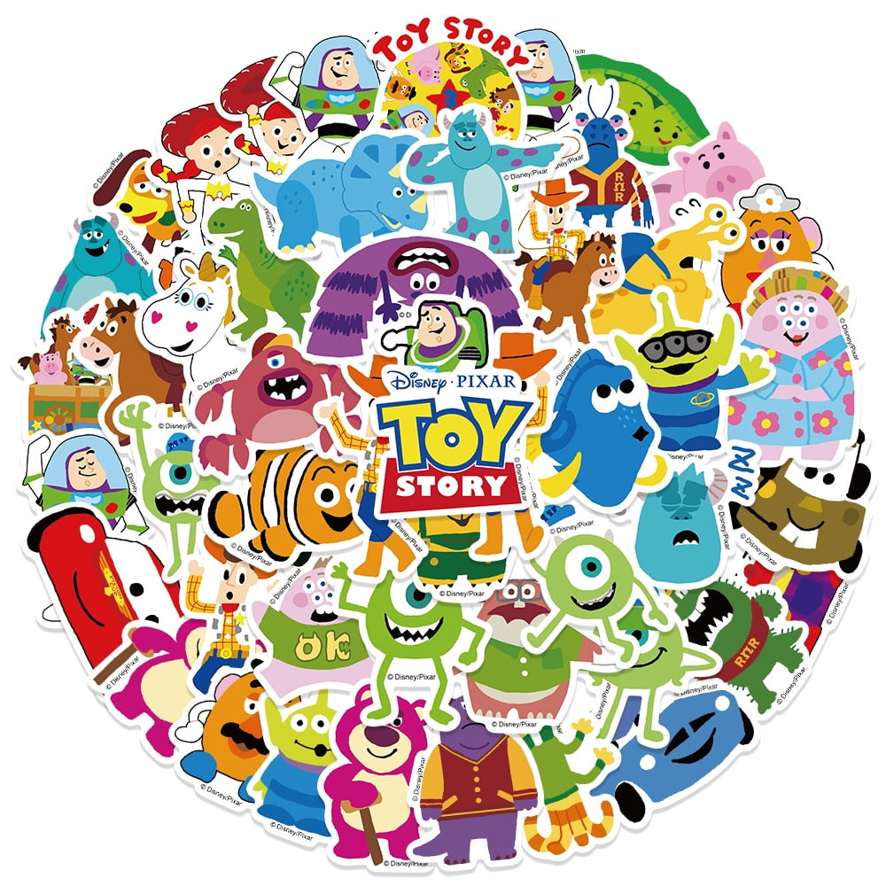 ZOOUSQII 50Pcs Cute Cartoon Toy Story Cartoon Stickers, Waterproof ...