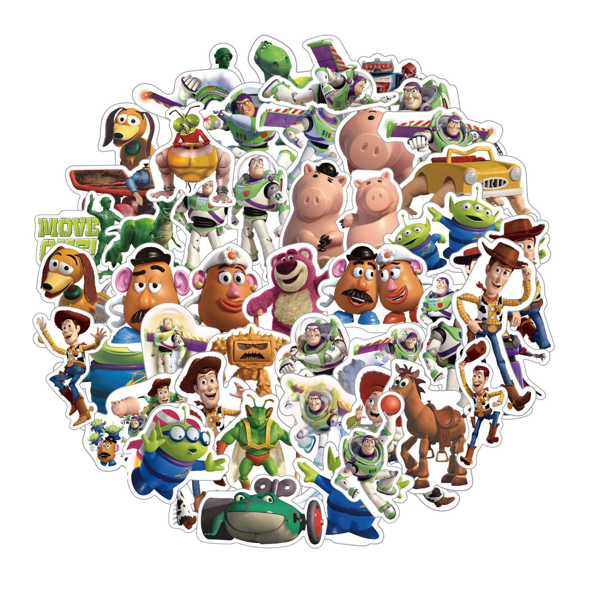 ZOOUSQII 50Pcs Cute Cartoon Toy Story Cartoon Stickers, Waterproof ...
