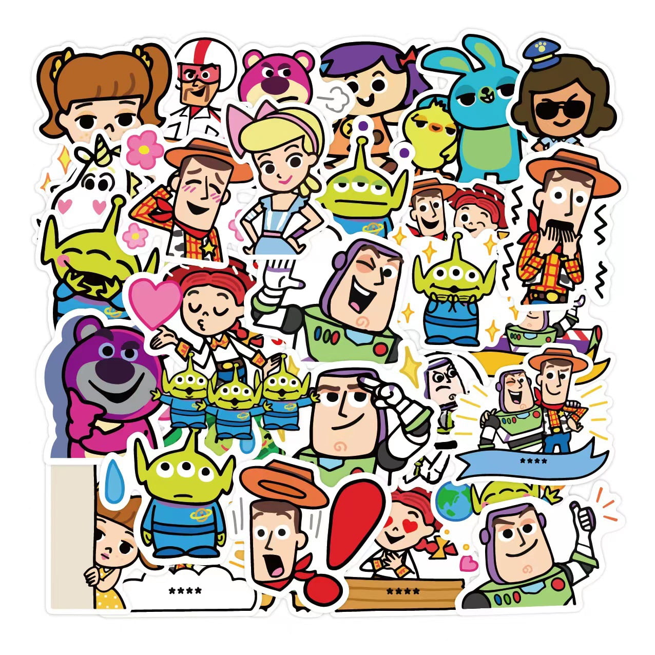 ZOOUSQII 50Pcs Cute Cartoon Toy Story Cartoon Stickers, Waterproof ...