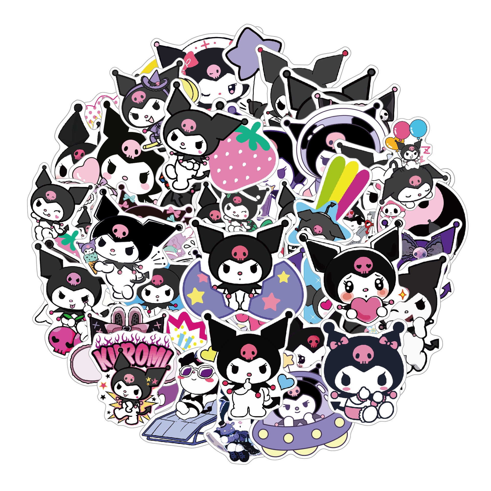 ZOOUSQII 50Pcs Cute Kuromi Cartoon Stickers, Waterproof Vinyl Decal for ...