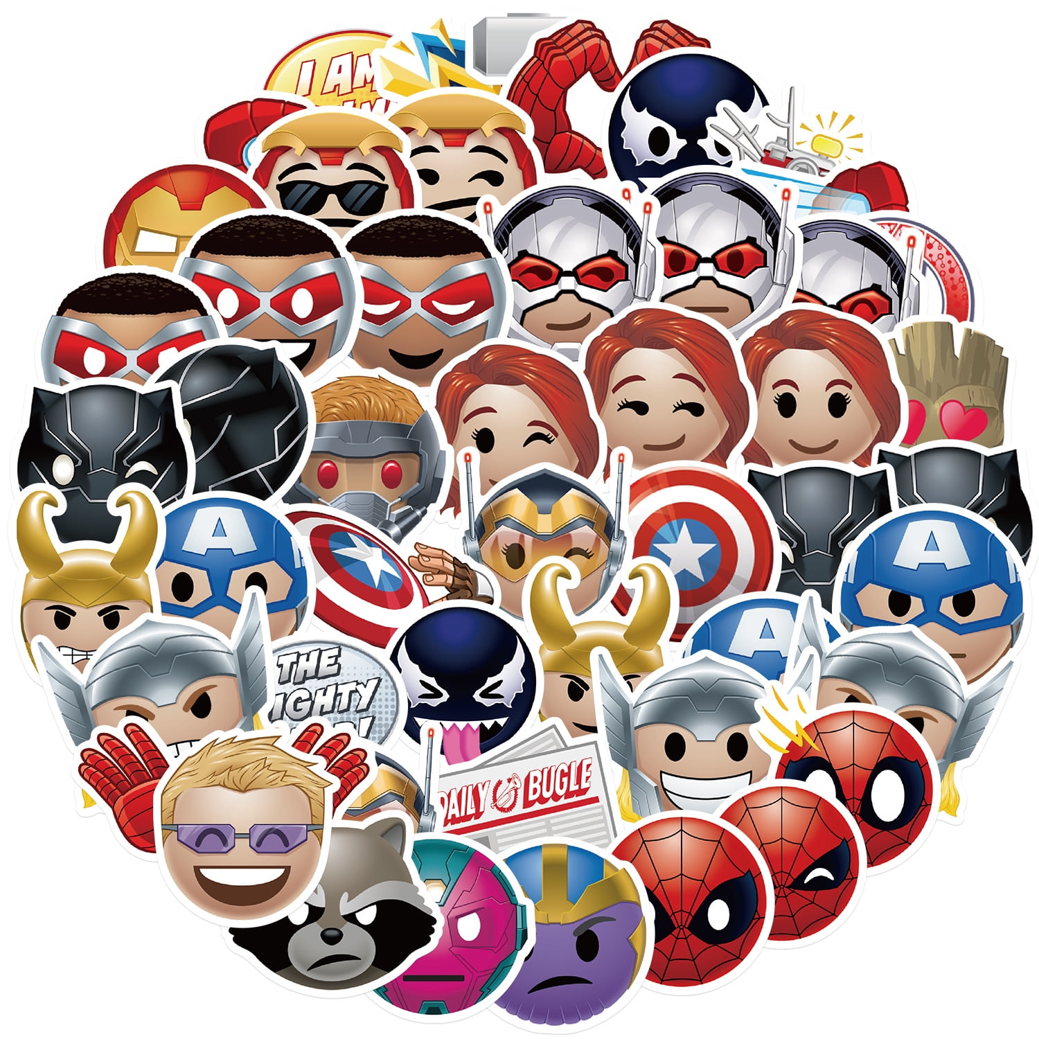 ZOOUSQII 50Pcs Cute The Avengers Cartoon Stickers, Waterproof Vinyl ...