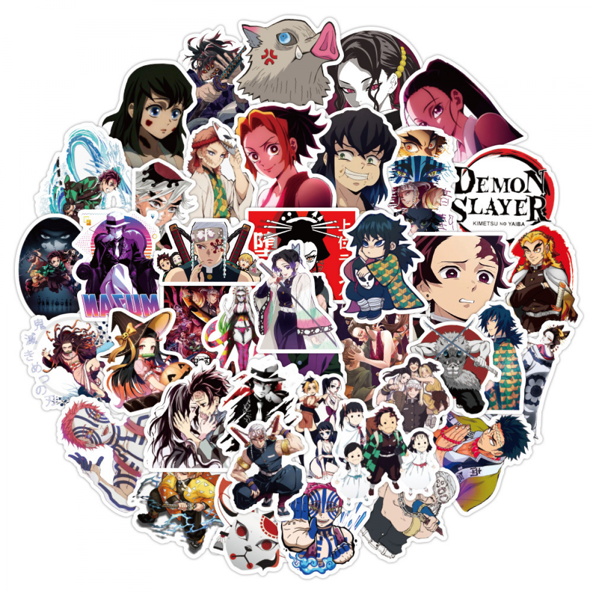 ZOOUSQII 50pcs Cute Demon Slayer Cartoon Stickers, Waterproof Vinyl ...