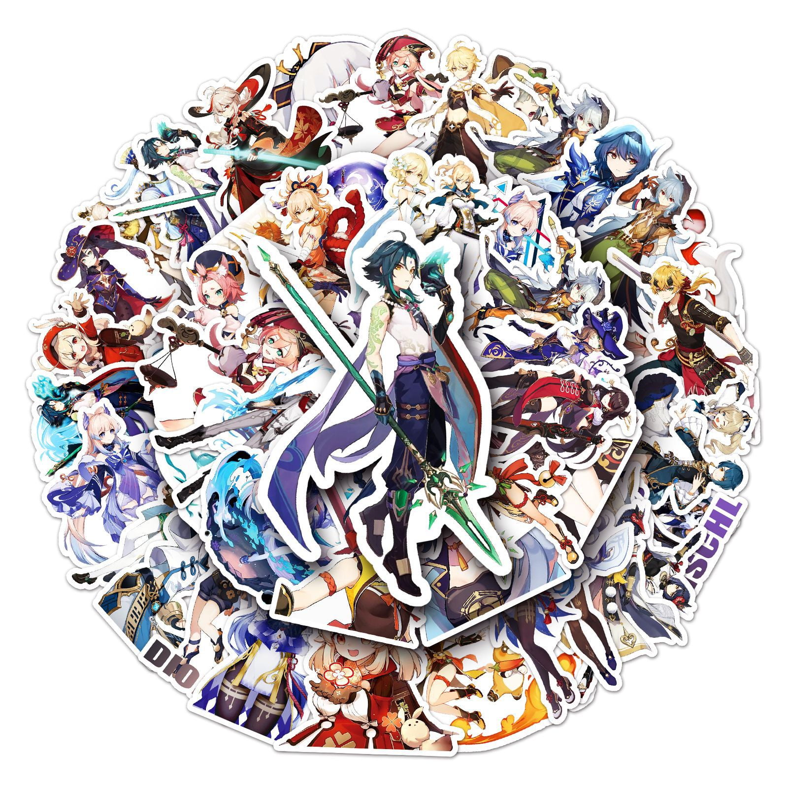 ZOOUSQII 50pcs Cute Genshin Impact Cartoon Stickers, Waterproof Vinyl ...
